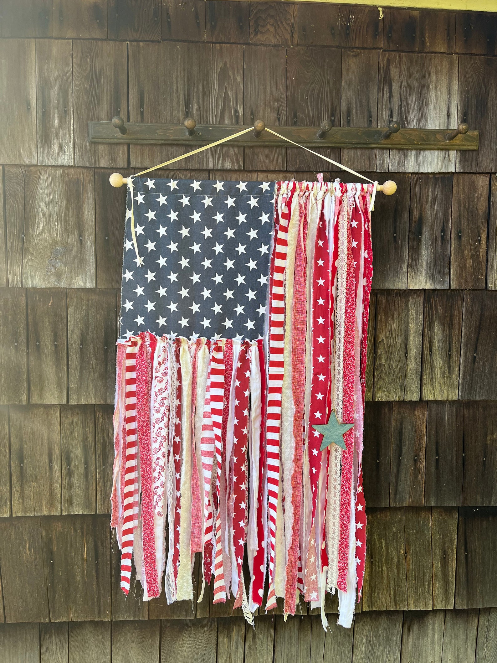 American Rag Flag Americana Wall Hanging Porch Decor USA Fall - Etsy