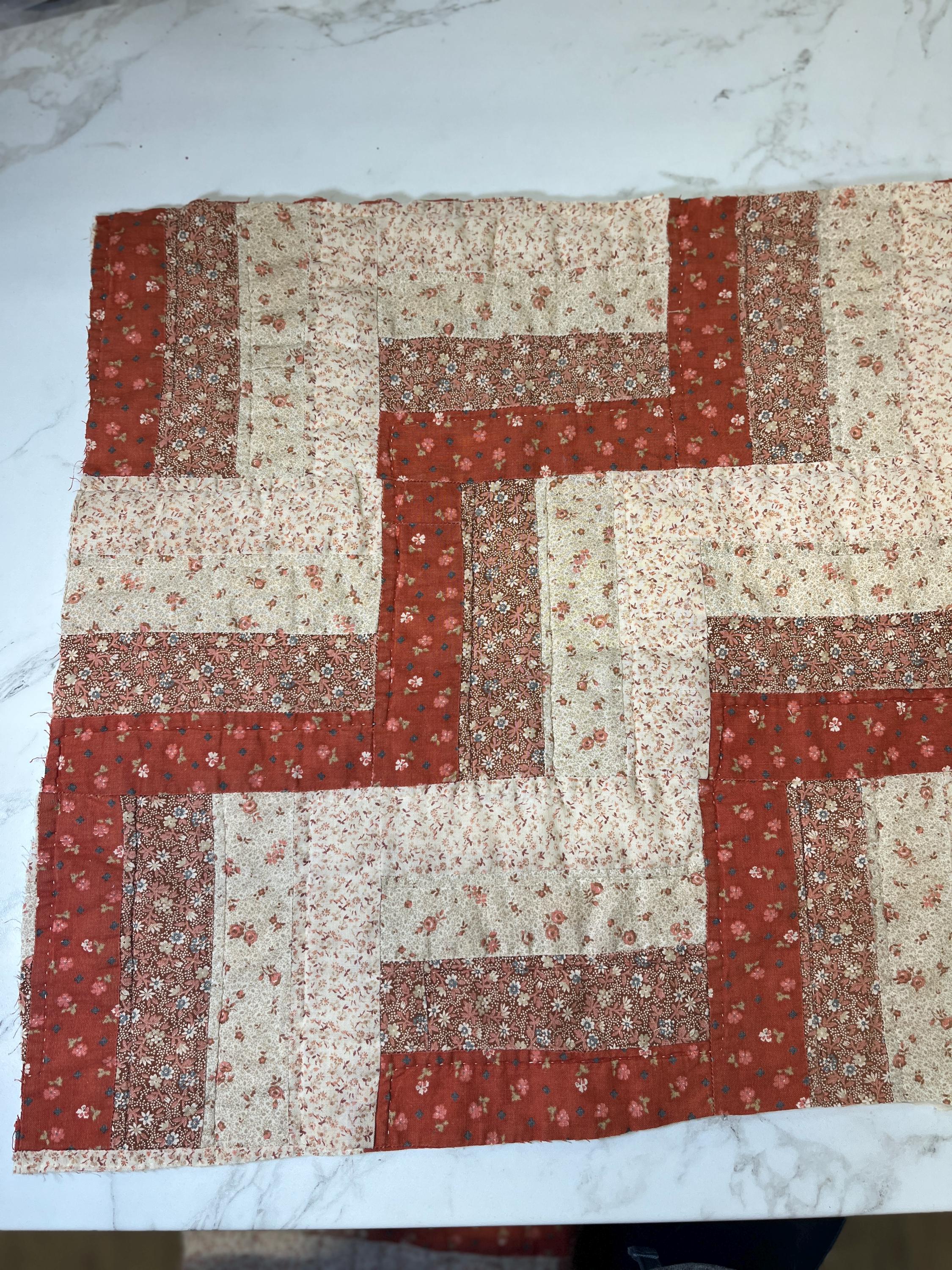 Vintage Quilt Strip Snippet Roll Base Hand Quilted Quilt. Fabulous Fall ...