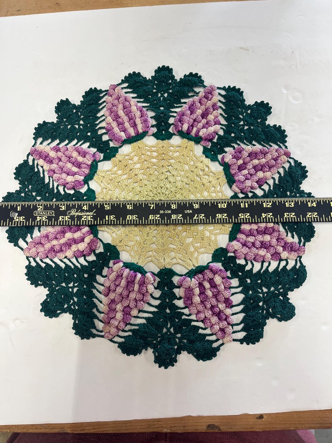 Vintage Crochet Doily Funky Green and Purple Grapes Mid Century - Etsy