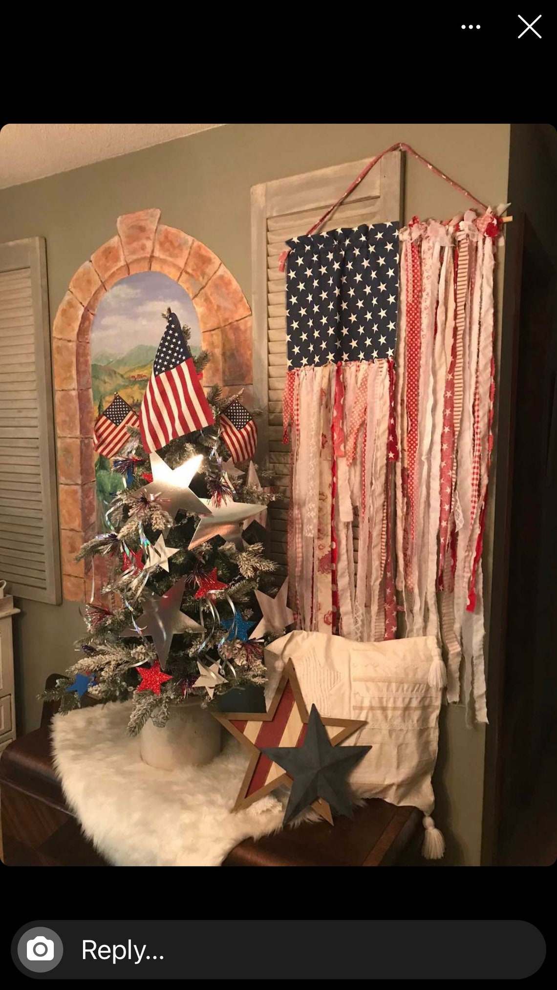 American Rag Flag Americana Wall Hanging Porch Decor USA Fall - Etsy
