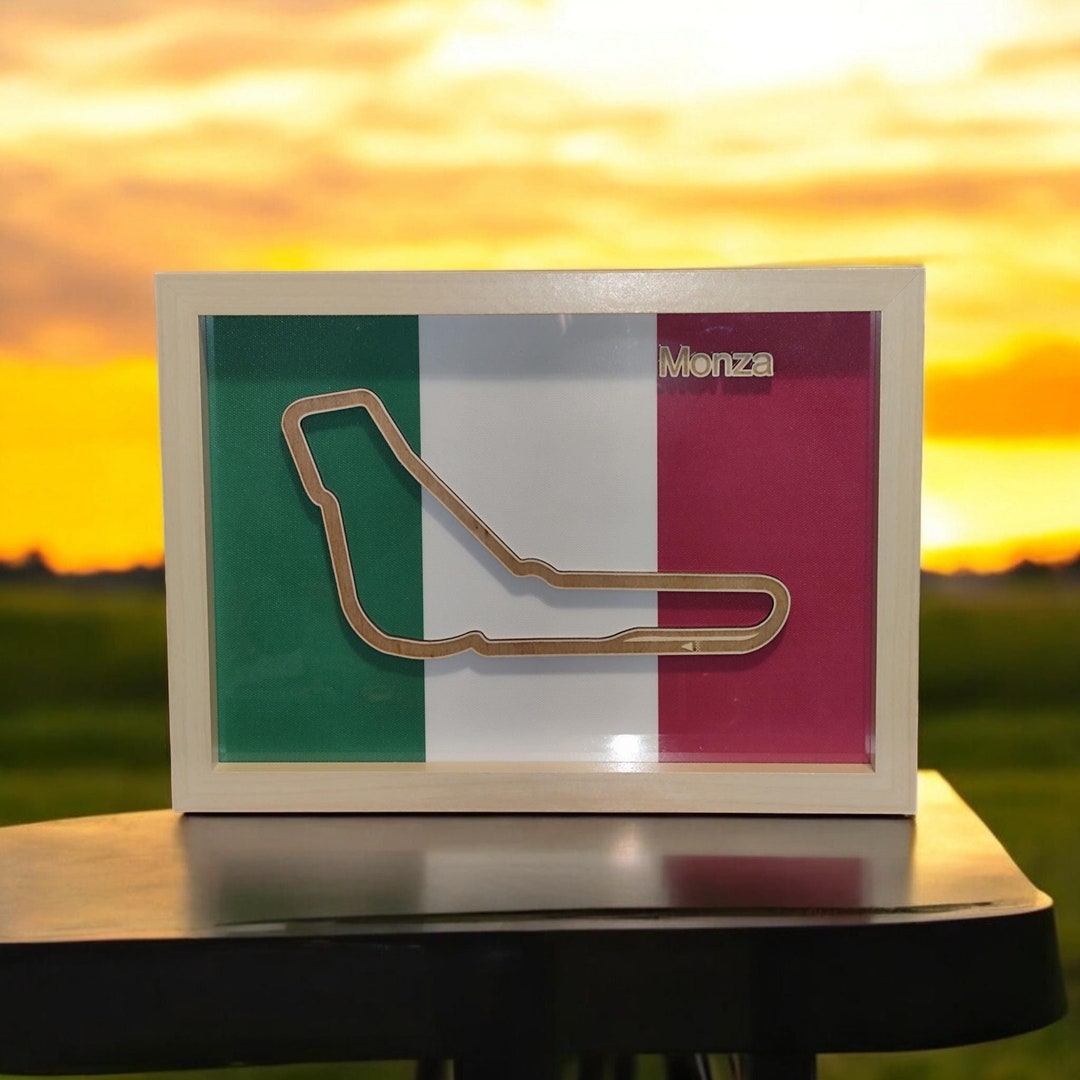 Monza Wood Frame With Canvas Print and F1 Track Laser-cut - Etsy