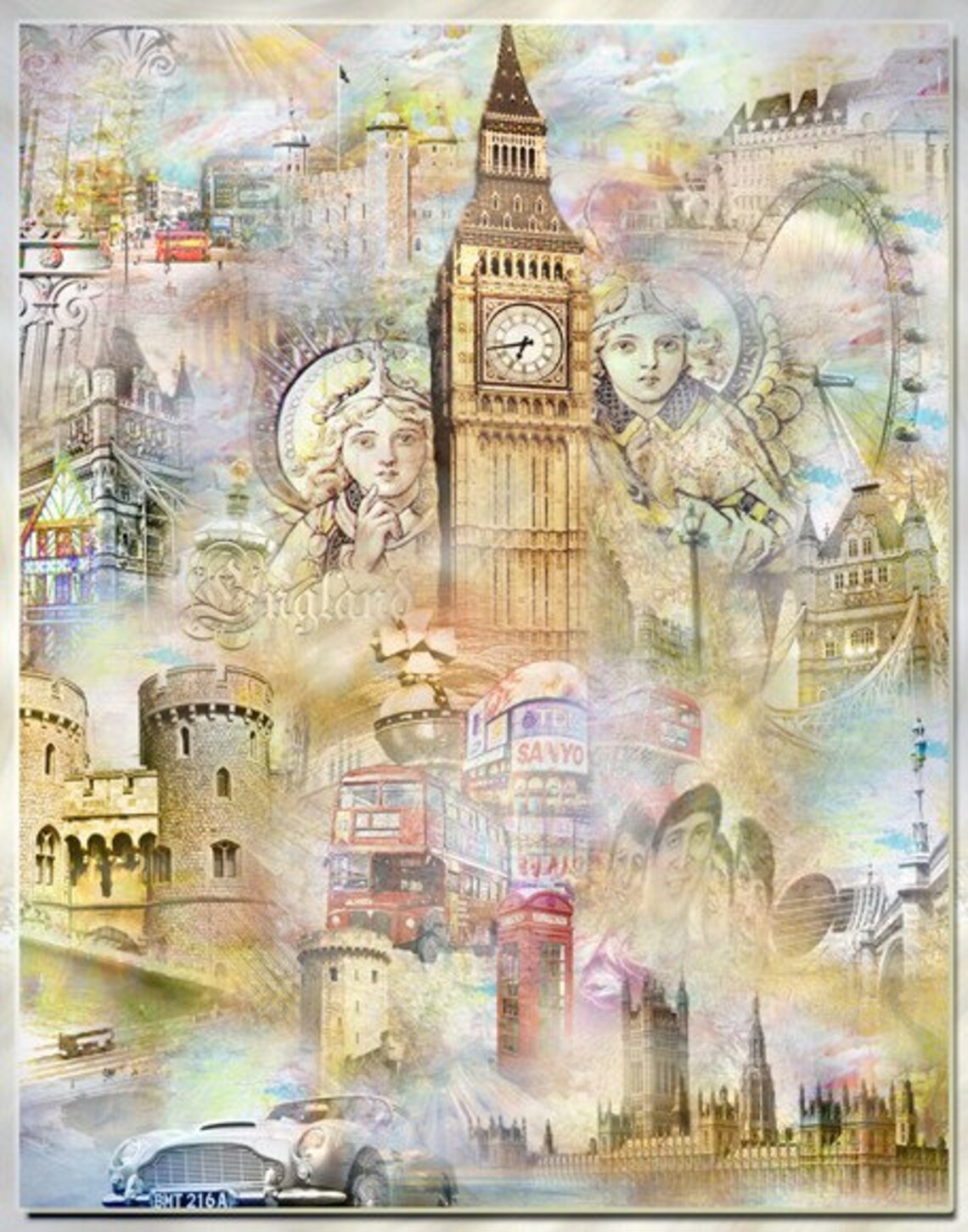 London, England - Artistic Collage - Etsy