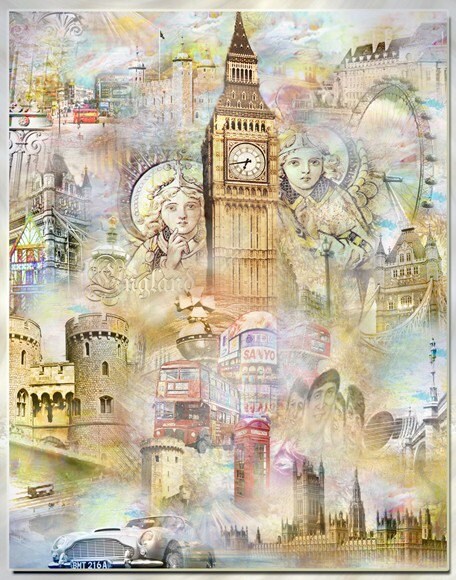 London, England - Artistic Collage - Etsy