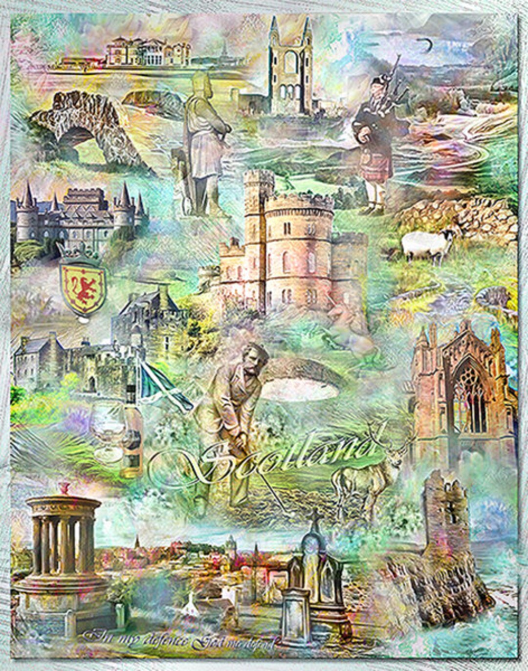 Scotland an Artistic Collage - Etsy