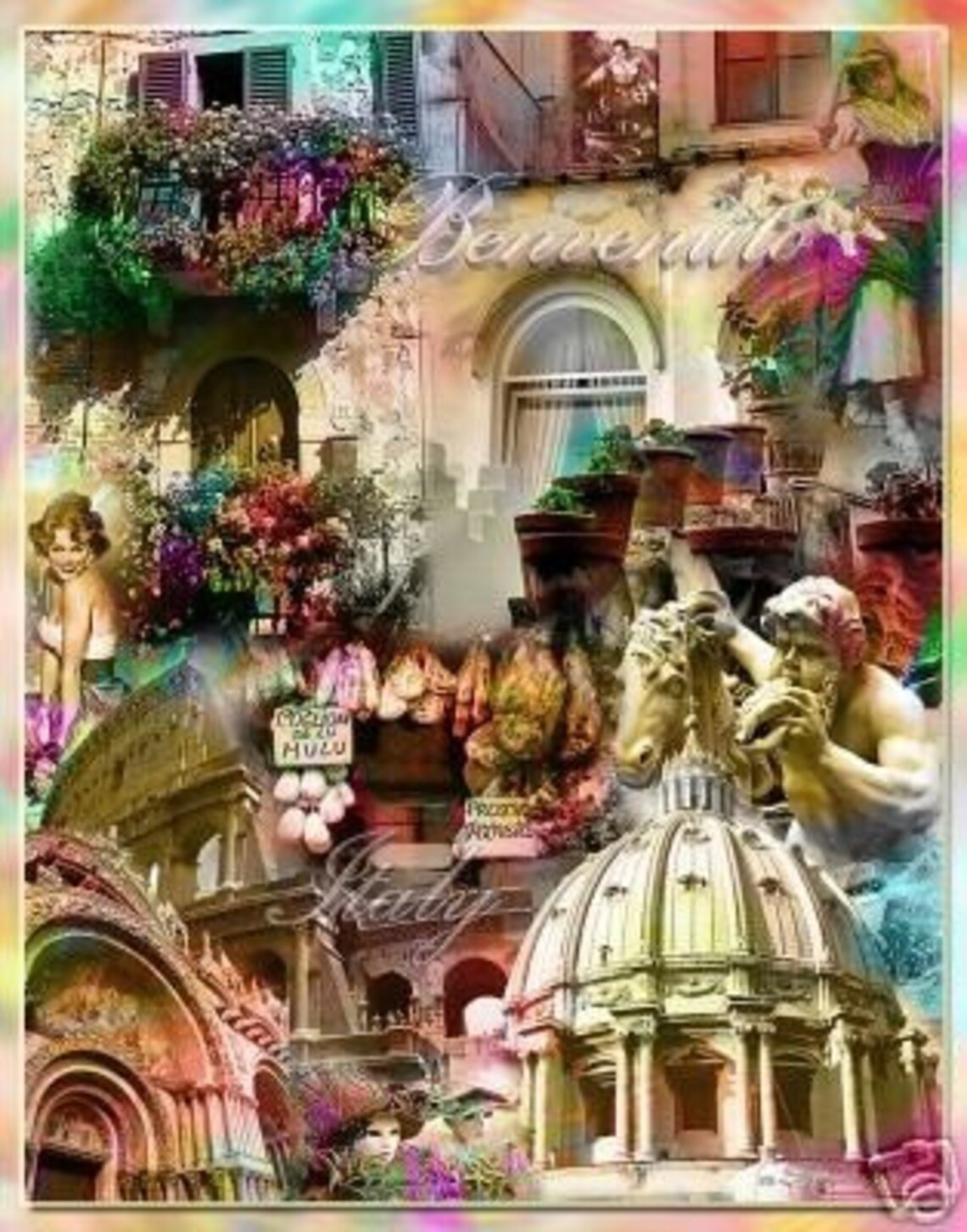 Tuscany Venice Rome Art Collage Italy Windows - Etsy