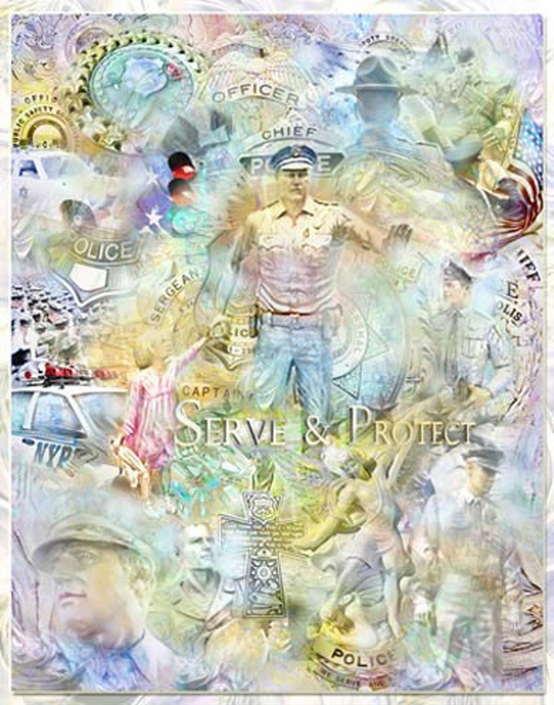 Police Officer - Artistic Collage - Etsy