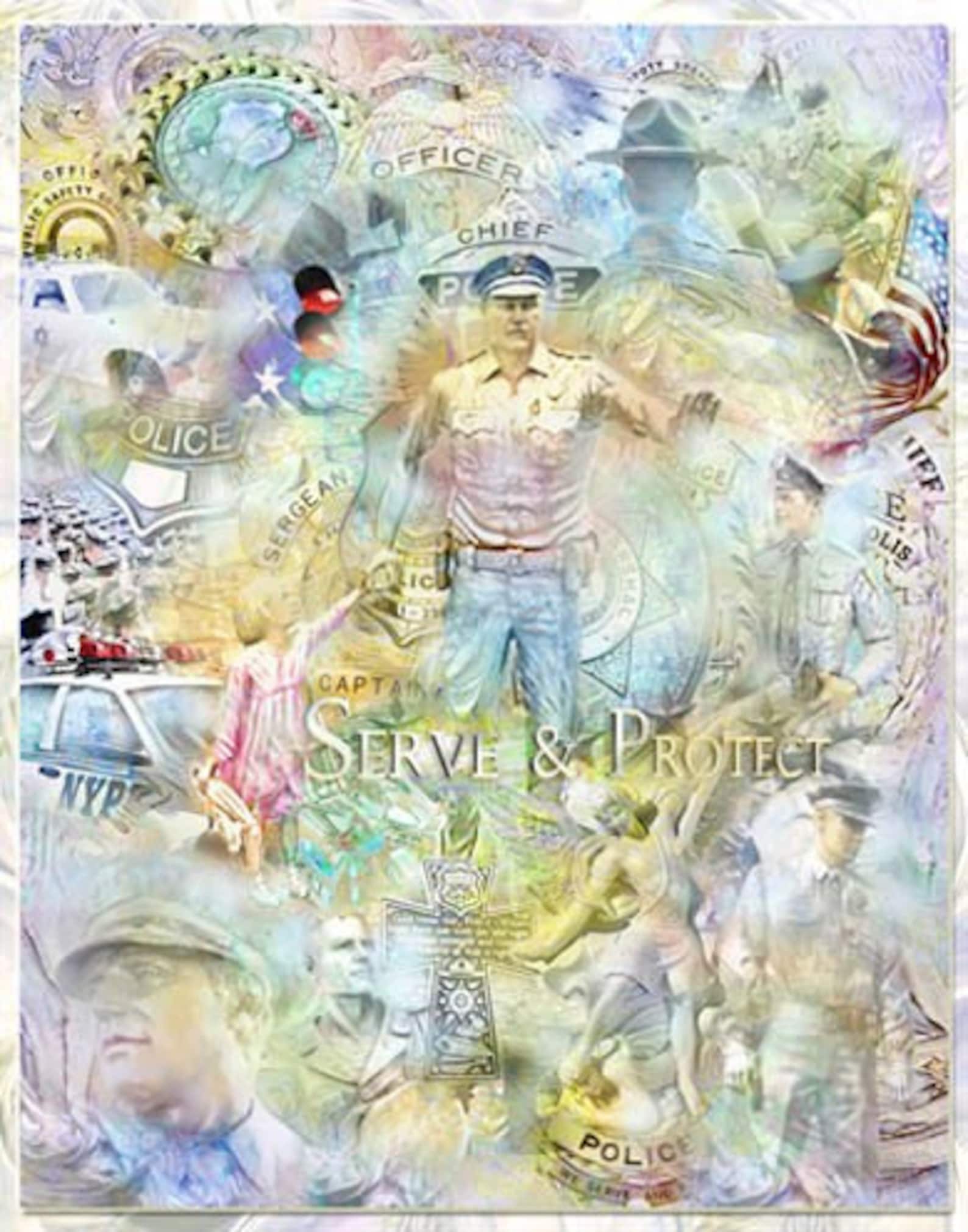 Police Officer - Artistic Collage - Etsy