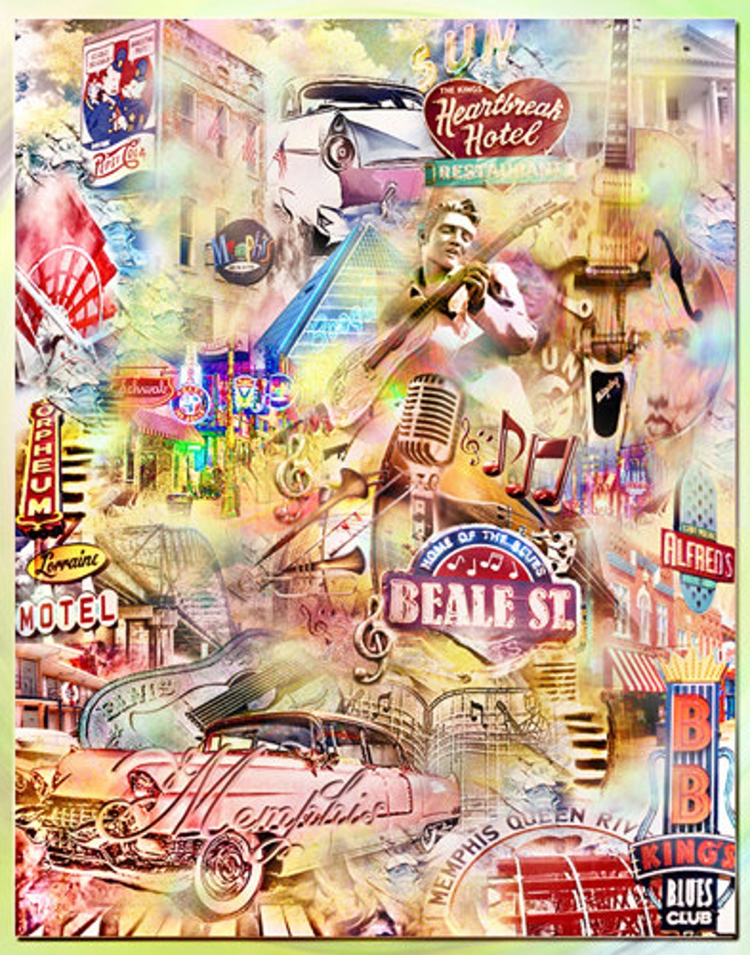 Memphis, Tennessee an Artistic Collage - Etsy