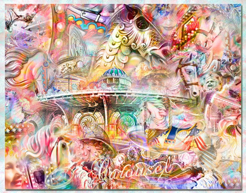 Carousel Dreams, an Artistic Collage - Etsy