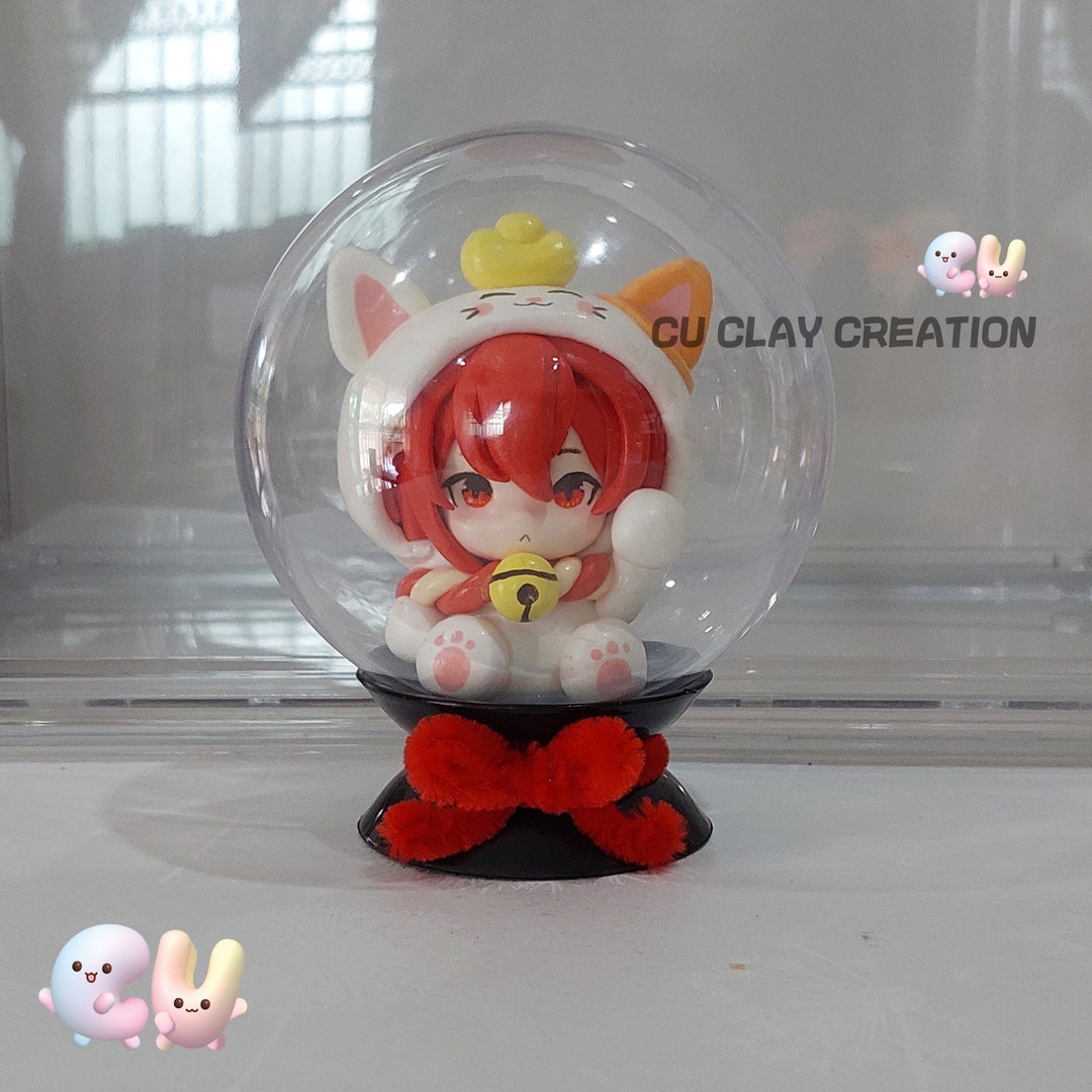 Genshin Impact Diluc Handmade Figure Crytal Ball Christmas Gift Clay ...