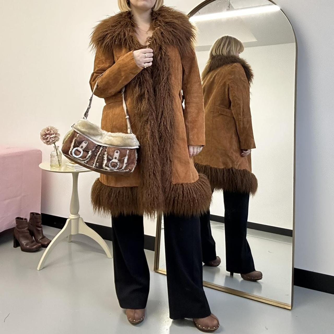 Penny Lane Coat Women Fur Coat Brown Boho Hippie Vintage 80s Penny Lane Coat Women Fur Coat Brown Boho Hippie Vintage 80s