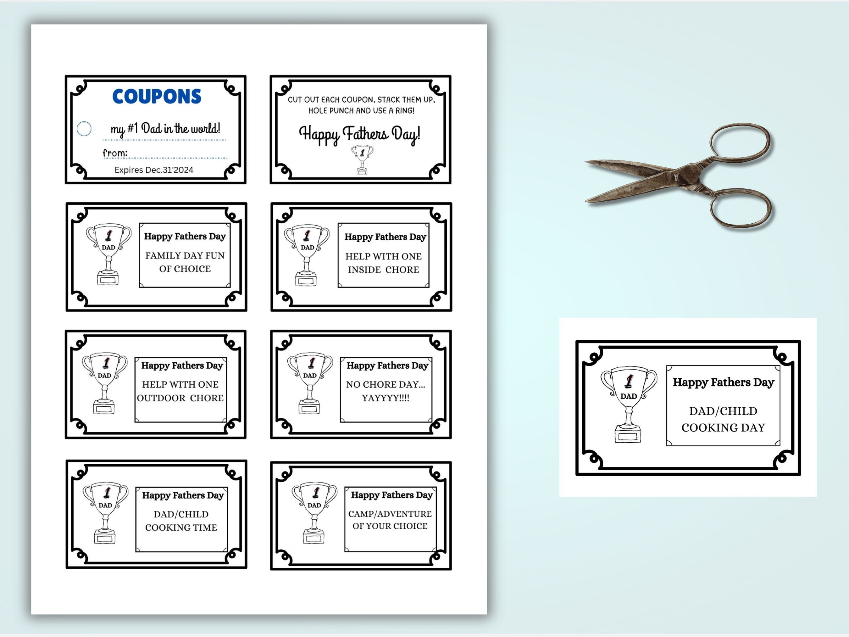 Father's Day Coupon Book, Father's Day Printables, Father's Day Coupons ...