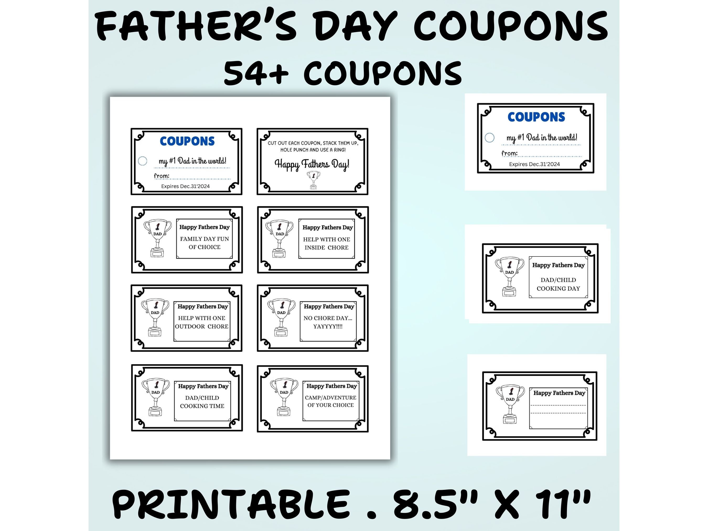 Father's Day Coupon Book, Father's Day Printables, Father's Day Coupons ...