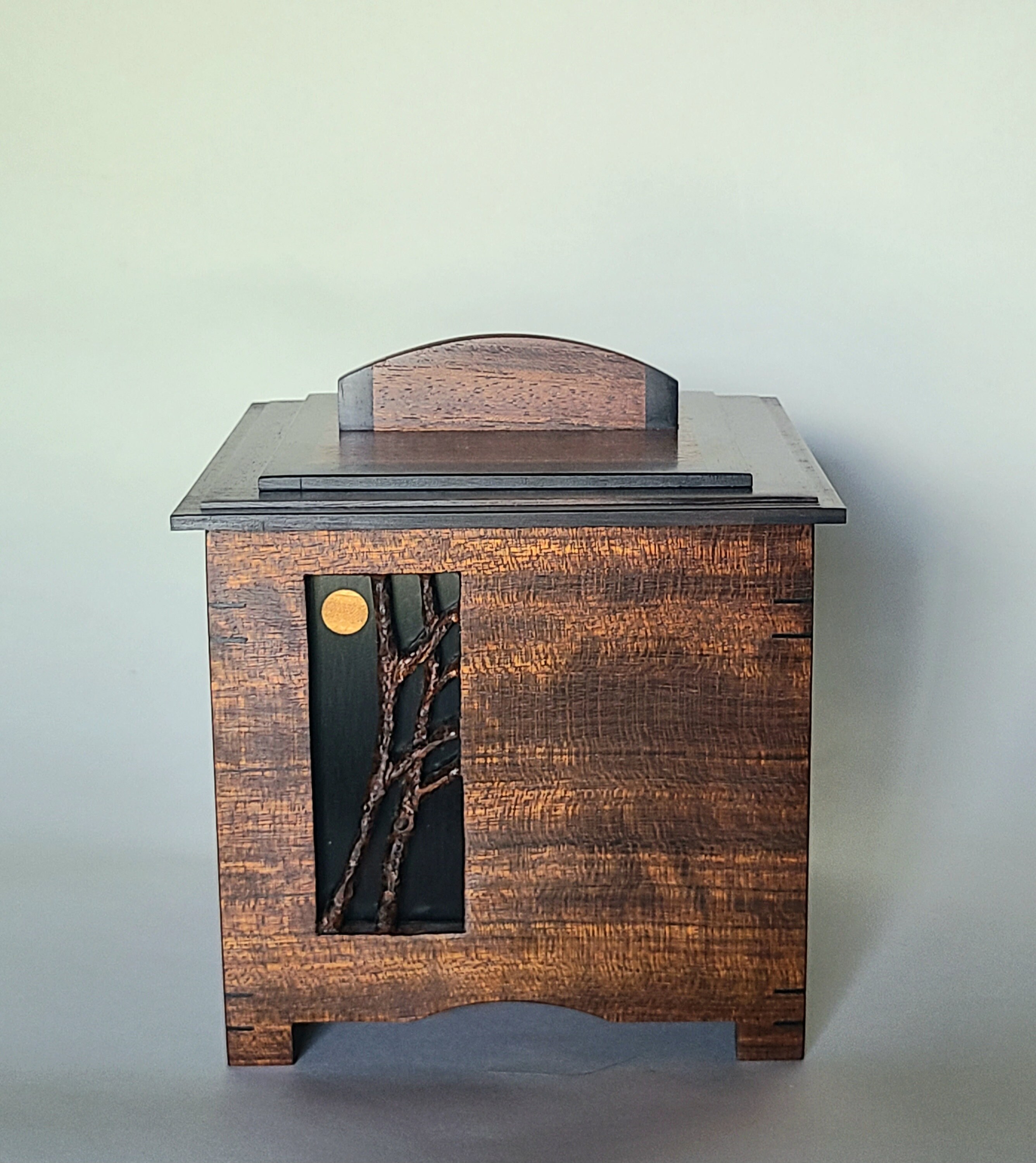Unique Dark Wood Box Full Moon and Trees, Handcrafted by Sewelson - Etsy