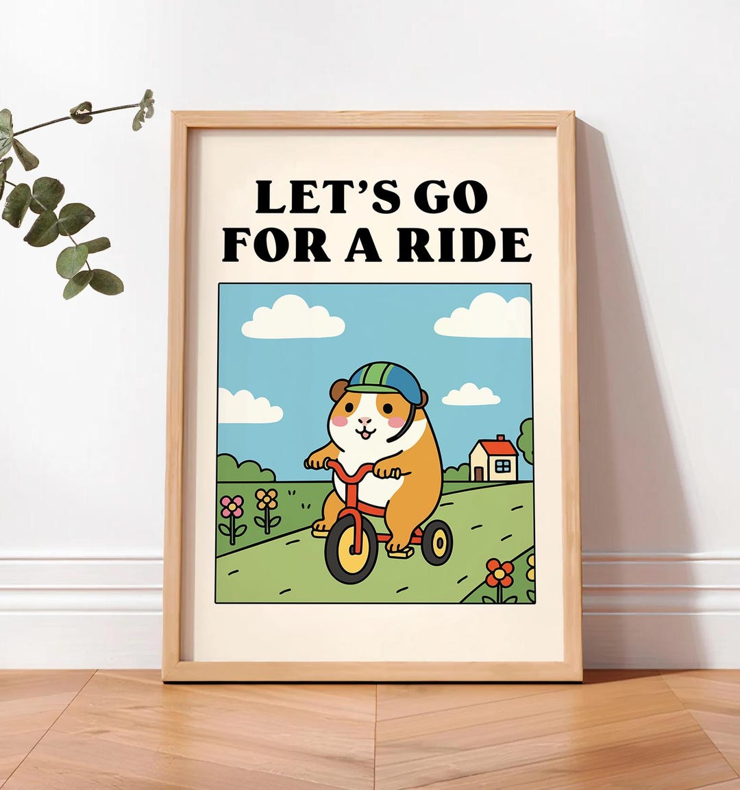 Hamster Riding a Tricycle Poster: Cute Animal Wall Art, Hamster Wall ...