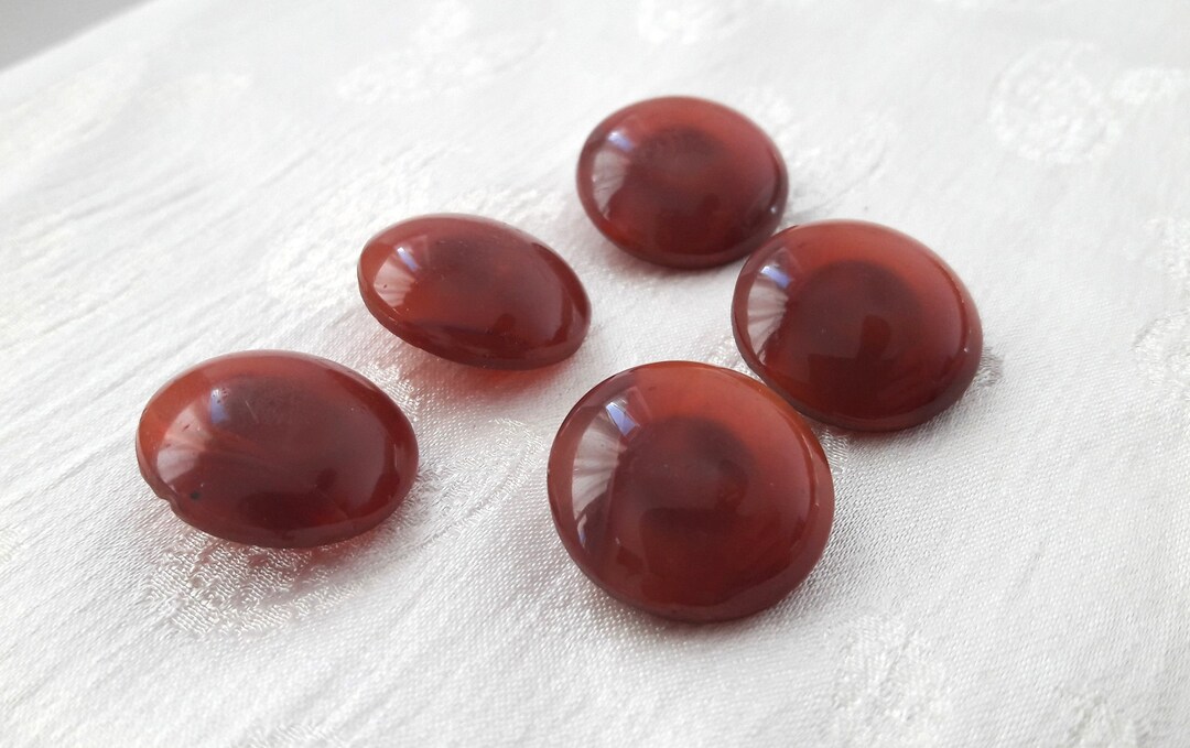 Burnt Orange Glass Buttons, Set of 5, 19 Mm, 3/4 Inch - Etsy