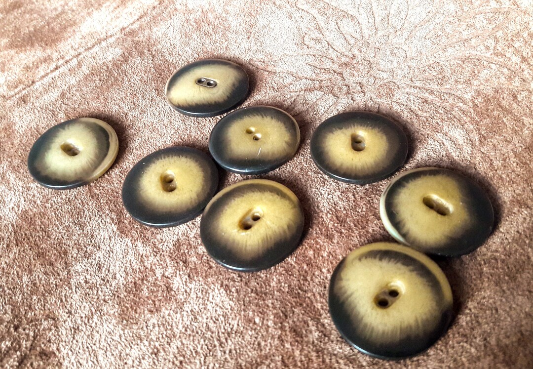 Tan & Black Buttons, Set of 8, 23 Mm 7/8 Inch, Marbled Faux-horn ...