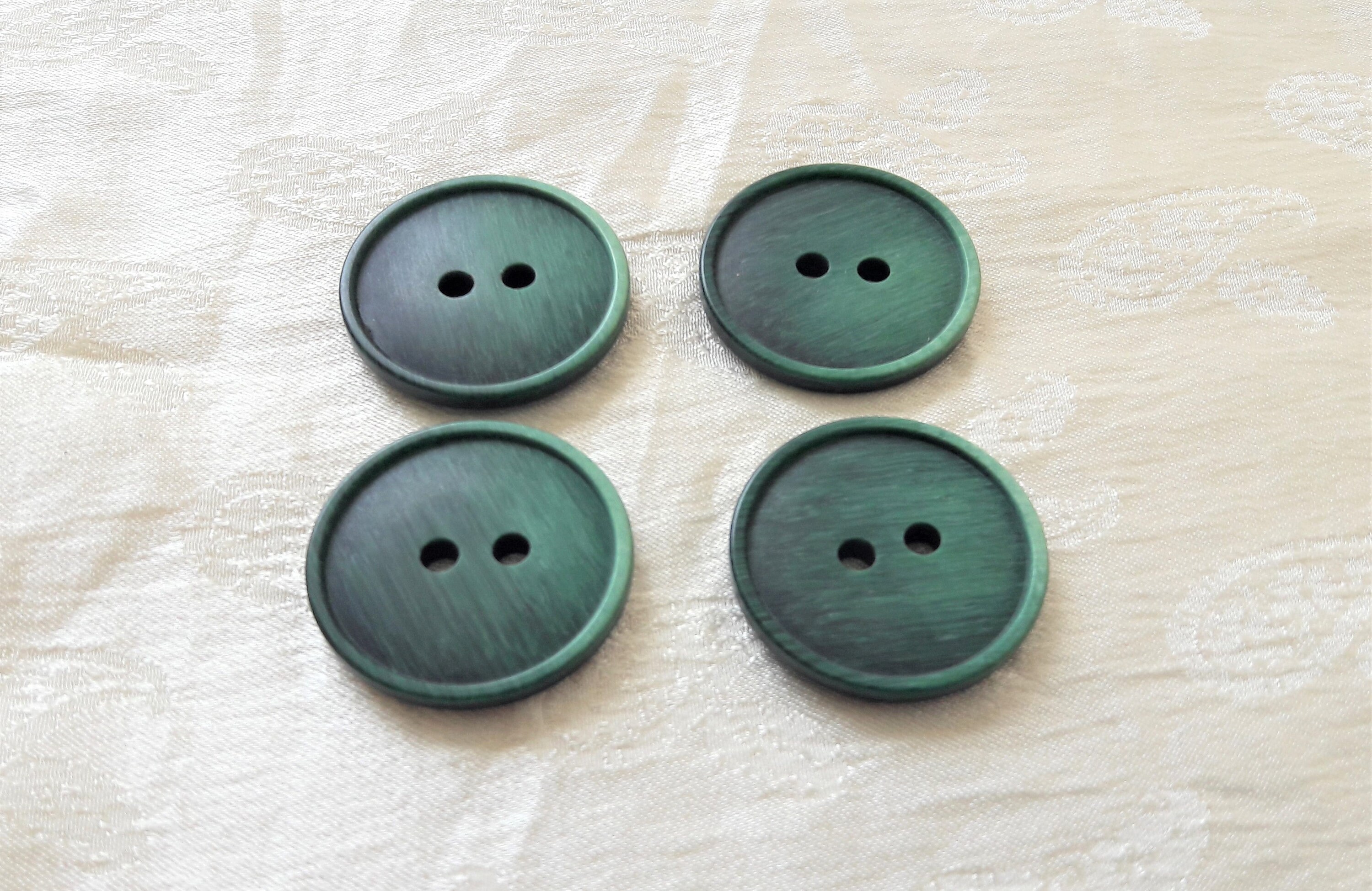 Green Real Horn Buttons, Set of 4, 28 Mm 1 1/8 Inches, Large Vintage ...