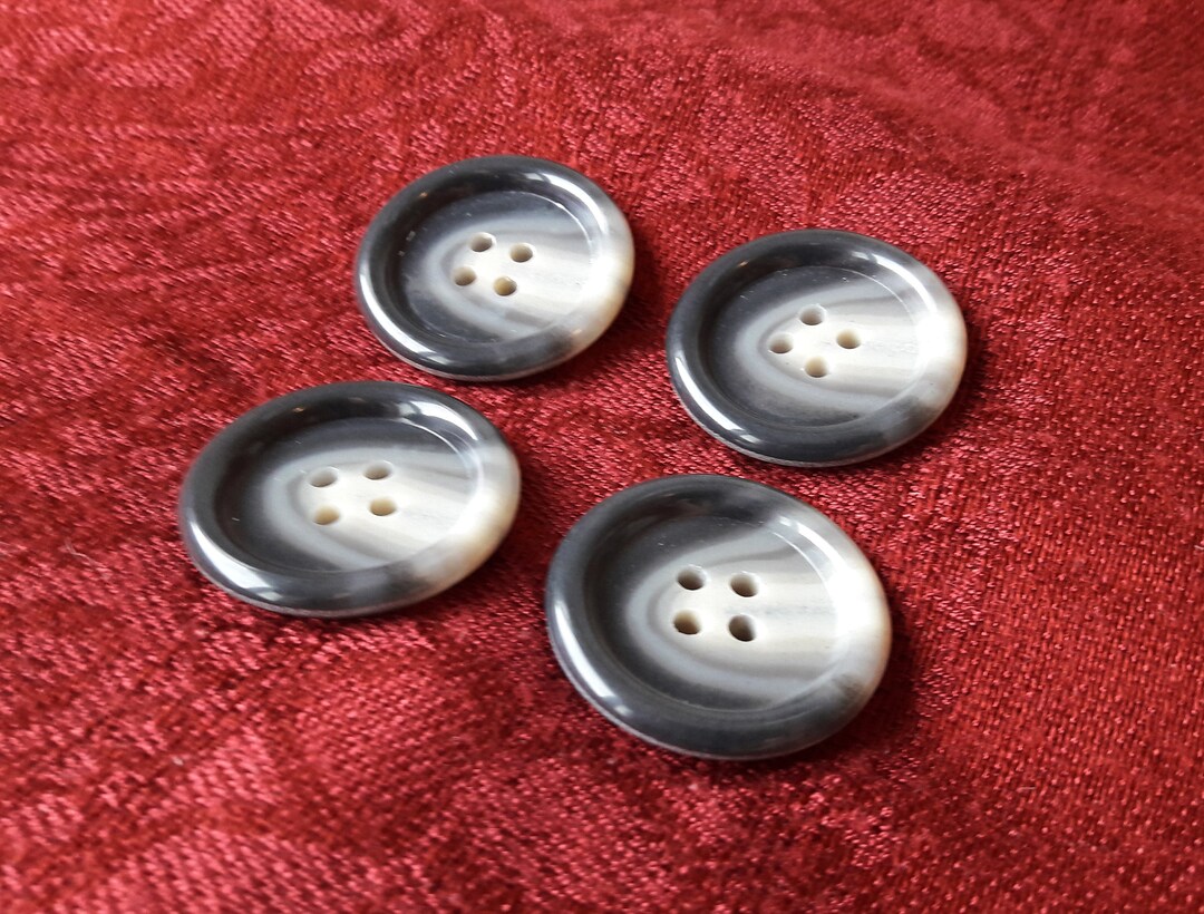 Marbled Large Gray Buttons, Set of 4, 29 Mm 1 1/8 Inches, Vintage ...