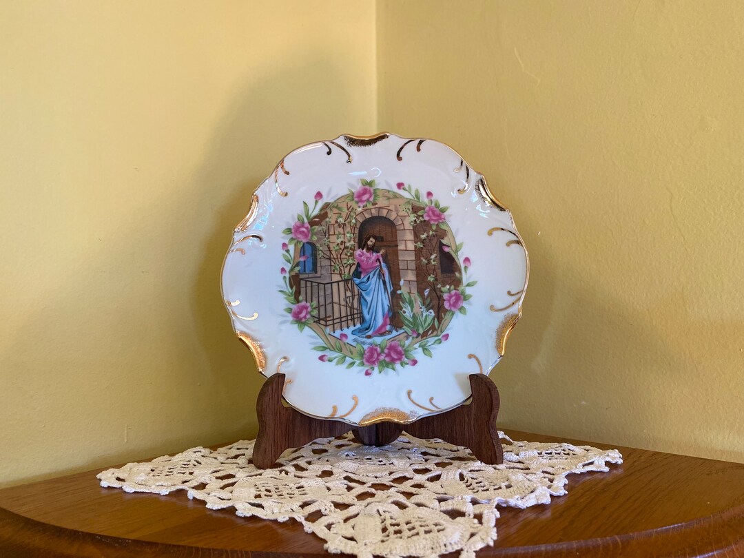 Decorative Jesus Plate 18k Gold Trim 8 - Etsy