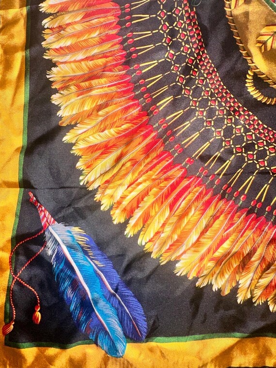 Vintage ECHO Native American design silk scarf - Gem