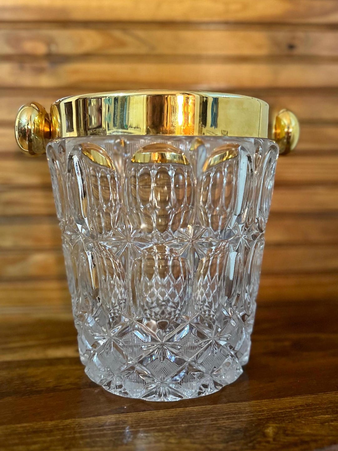 Vintage Crystal Ice Bucket - Etsy