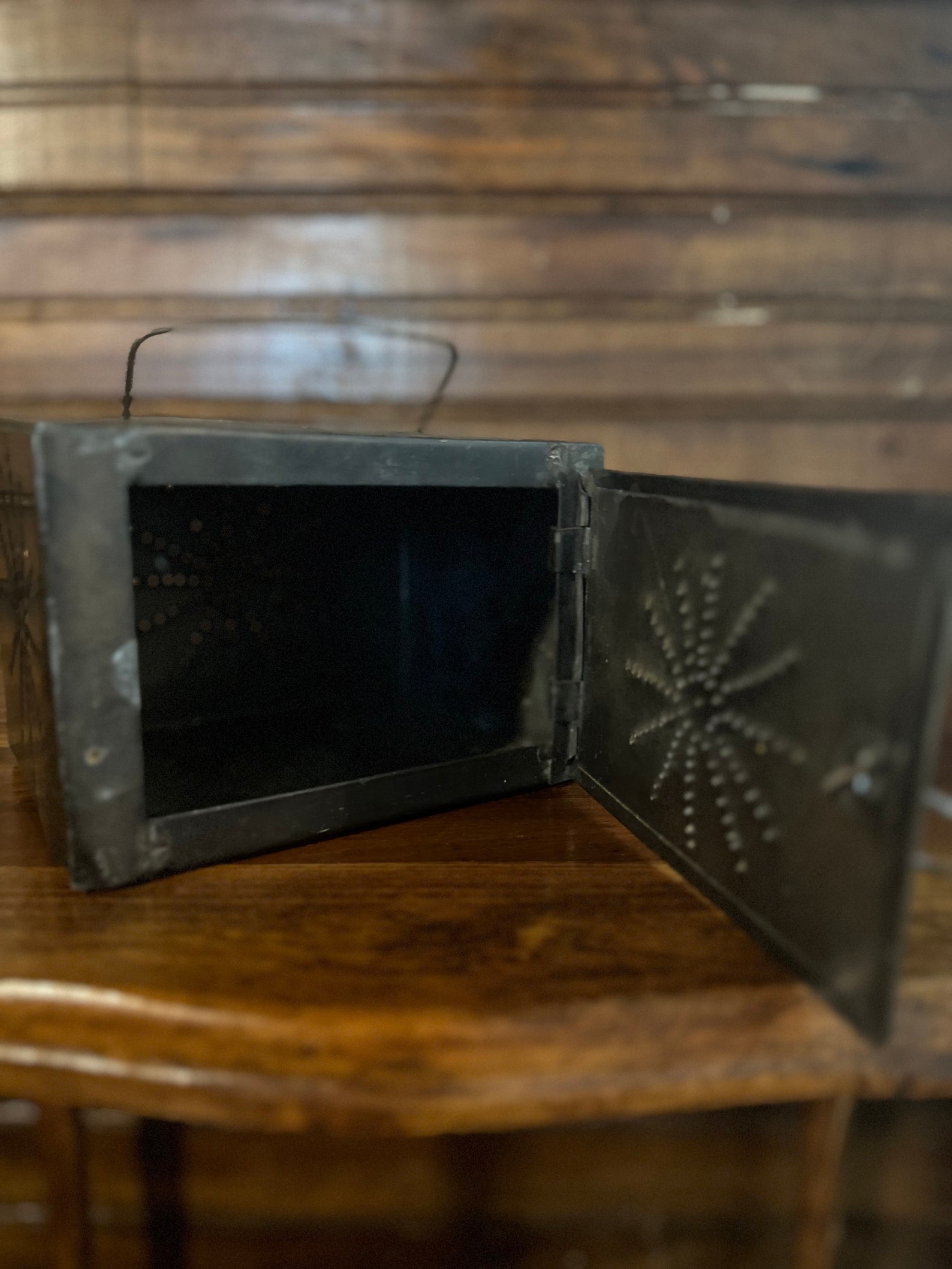 Vintage Primitive Tin Punch Box - Etsy