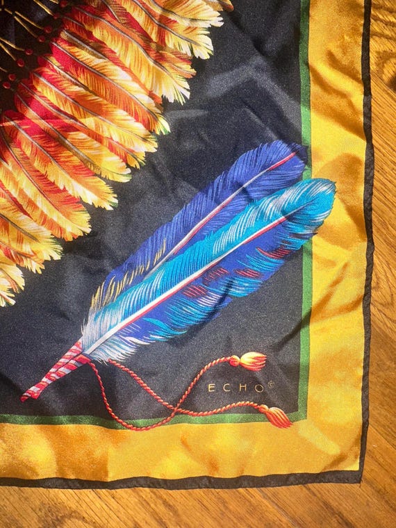 Vintage ECHO Native American design silk scarf - Gem