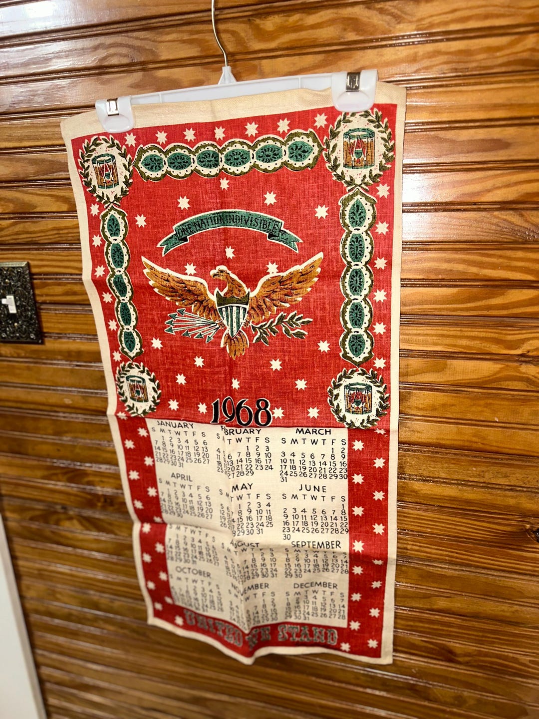 VTG 1968 American Patriotic Calendar Linen Cloth Calendar - Etsy