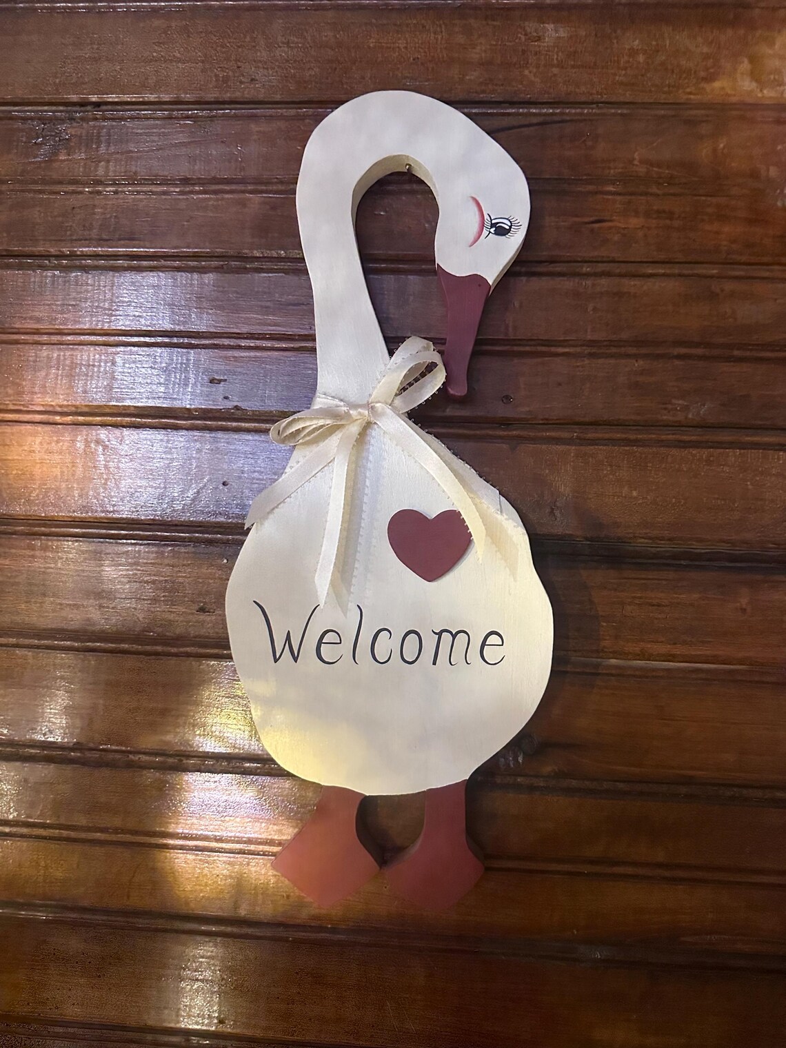 Vintage Hand Painted Country Welcome Goose Wall Hanging - Etsy