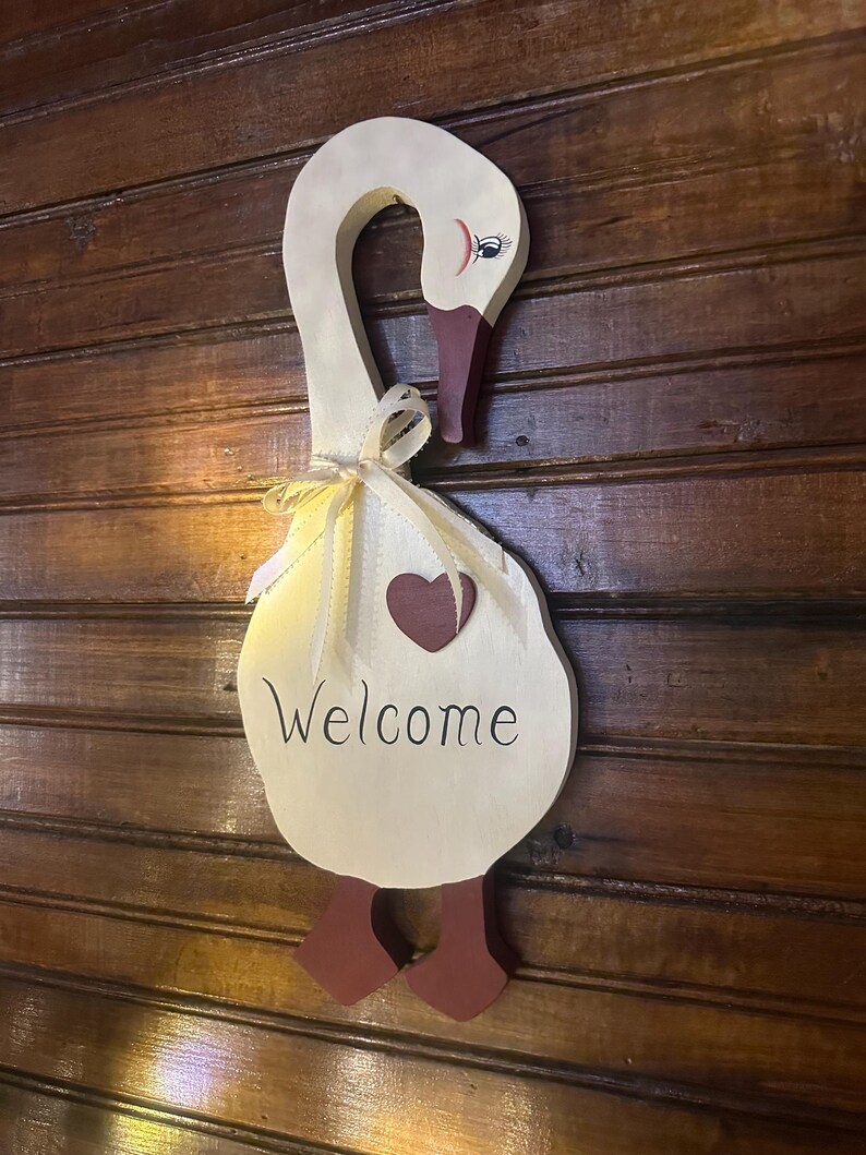 Vintage Hand Painted Country Welcome Goose Wall Hanging - Etsy