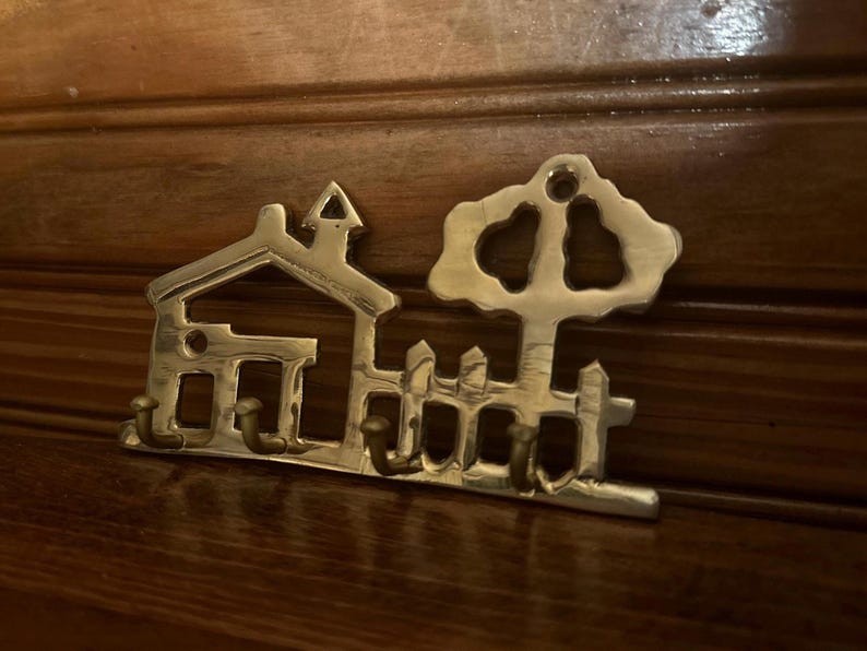 Vintage Mid Century Brass Key Holder - Etsy