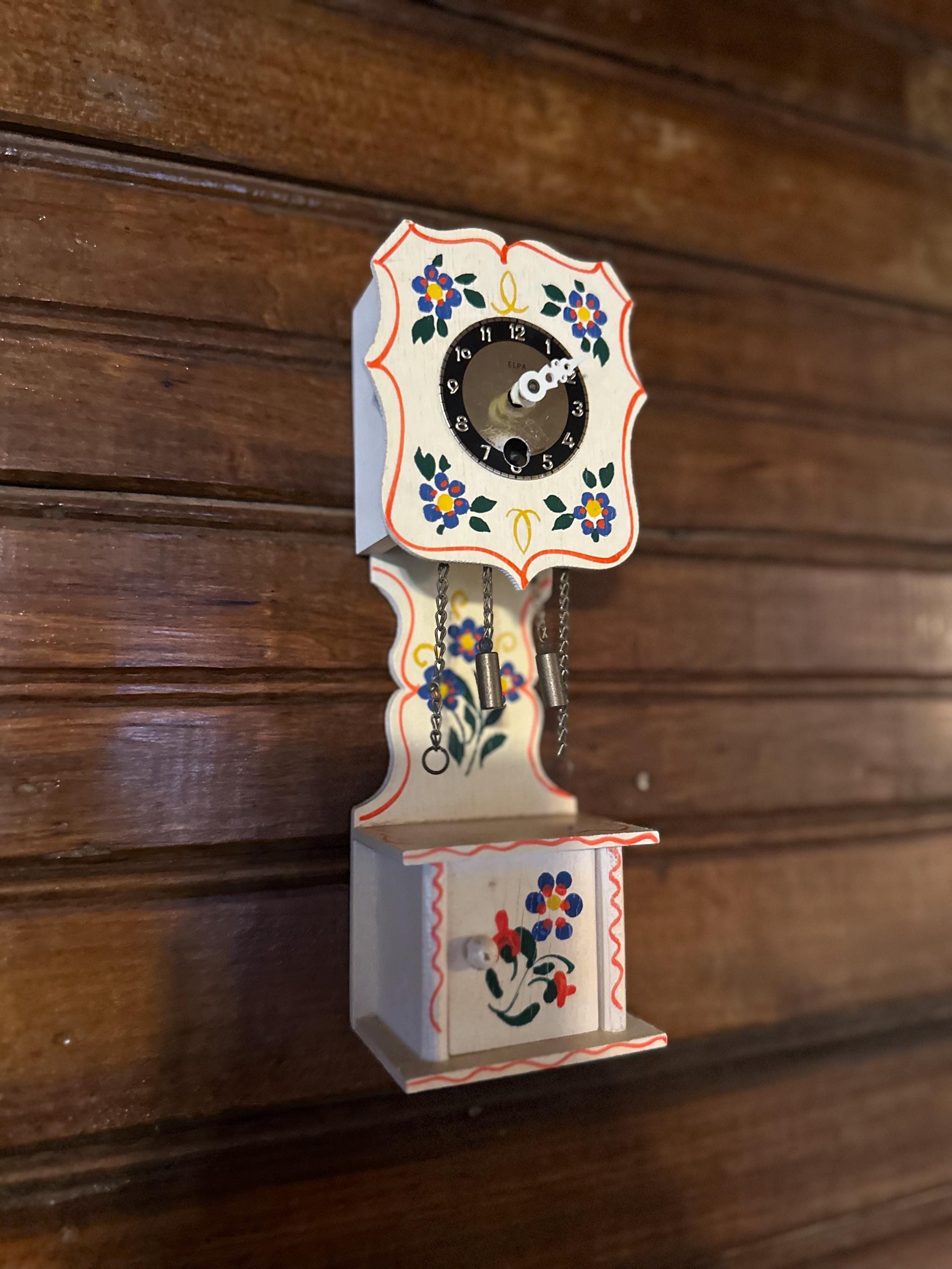 Vintage Hand Painted Mini Grandfather Clock - Etsy