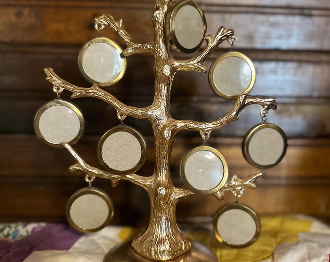 Vintage Gold Photo Family Tree 9 Picture Slots - Etsy