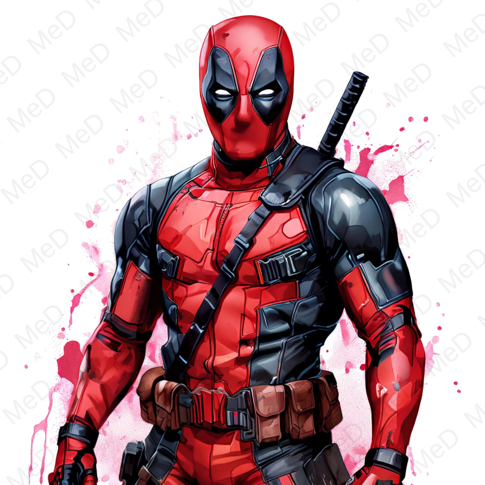 6 PNG Deadpool, Watercolor and Splash Styles, High Resolution PNG Files ...