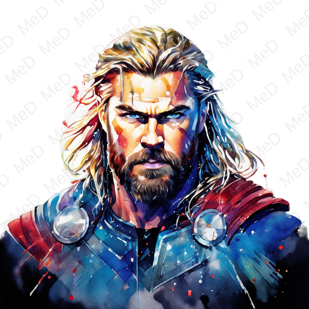 9 PNG Thor, Watercolor and Splash Styles, High Resolution PNG Files for ...