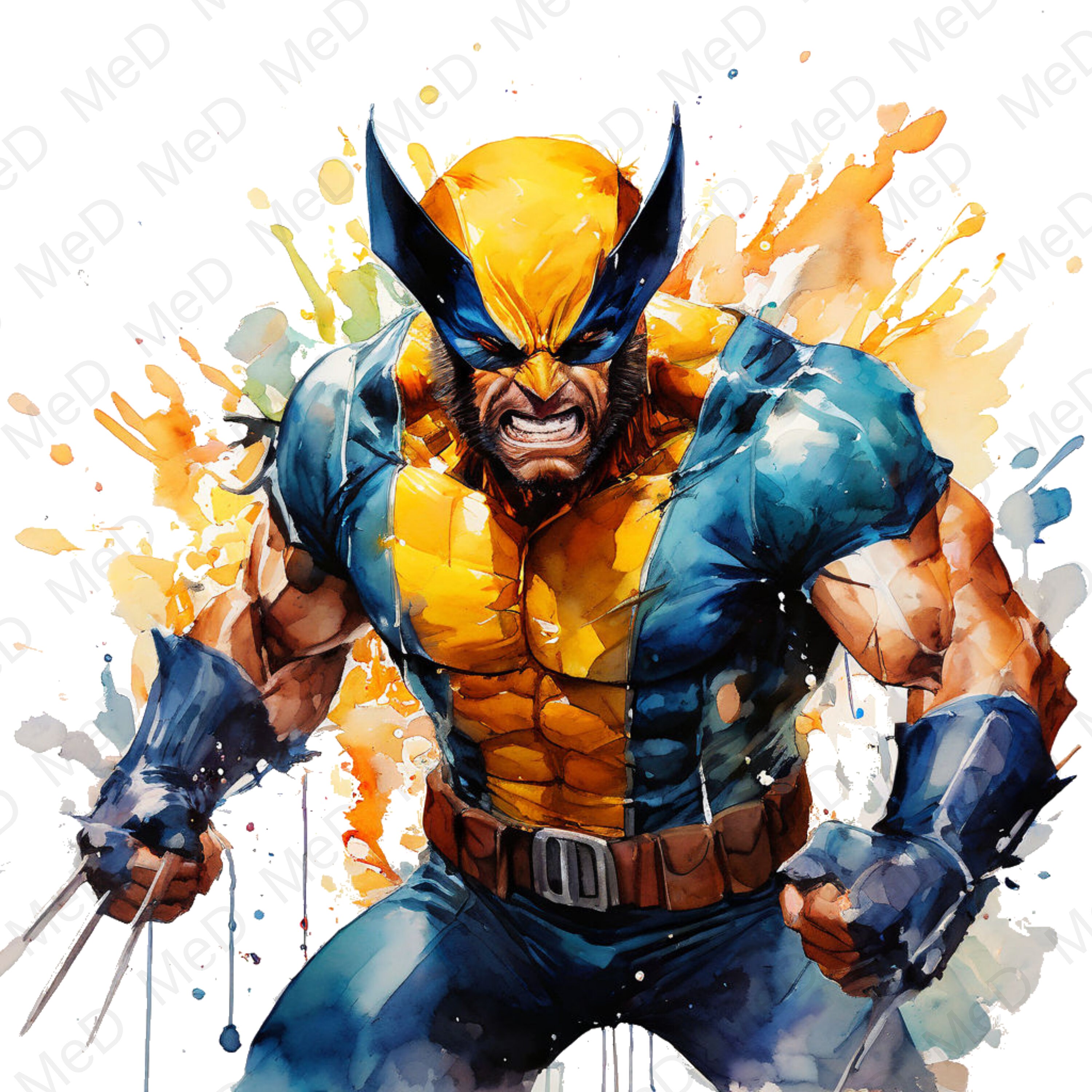 9 PNG Wolverin, Watercolor and Splash Styles, High Resolution PNG Files ...