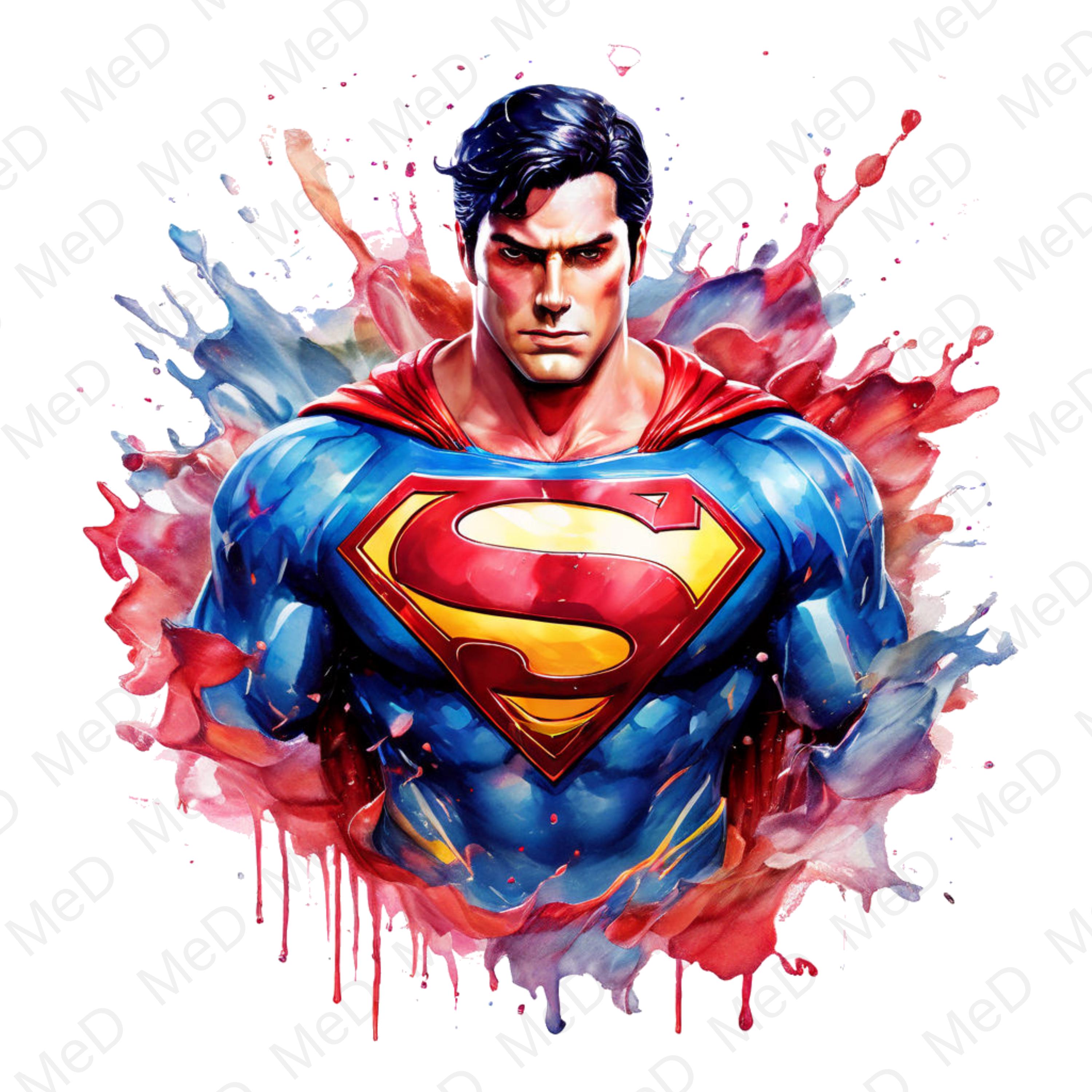 9 PNG Superman, Watercolor and Splash Styles, High Resolution PNG Files ...