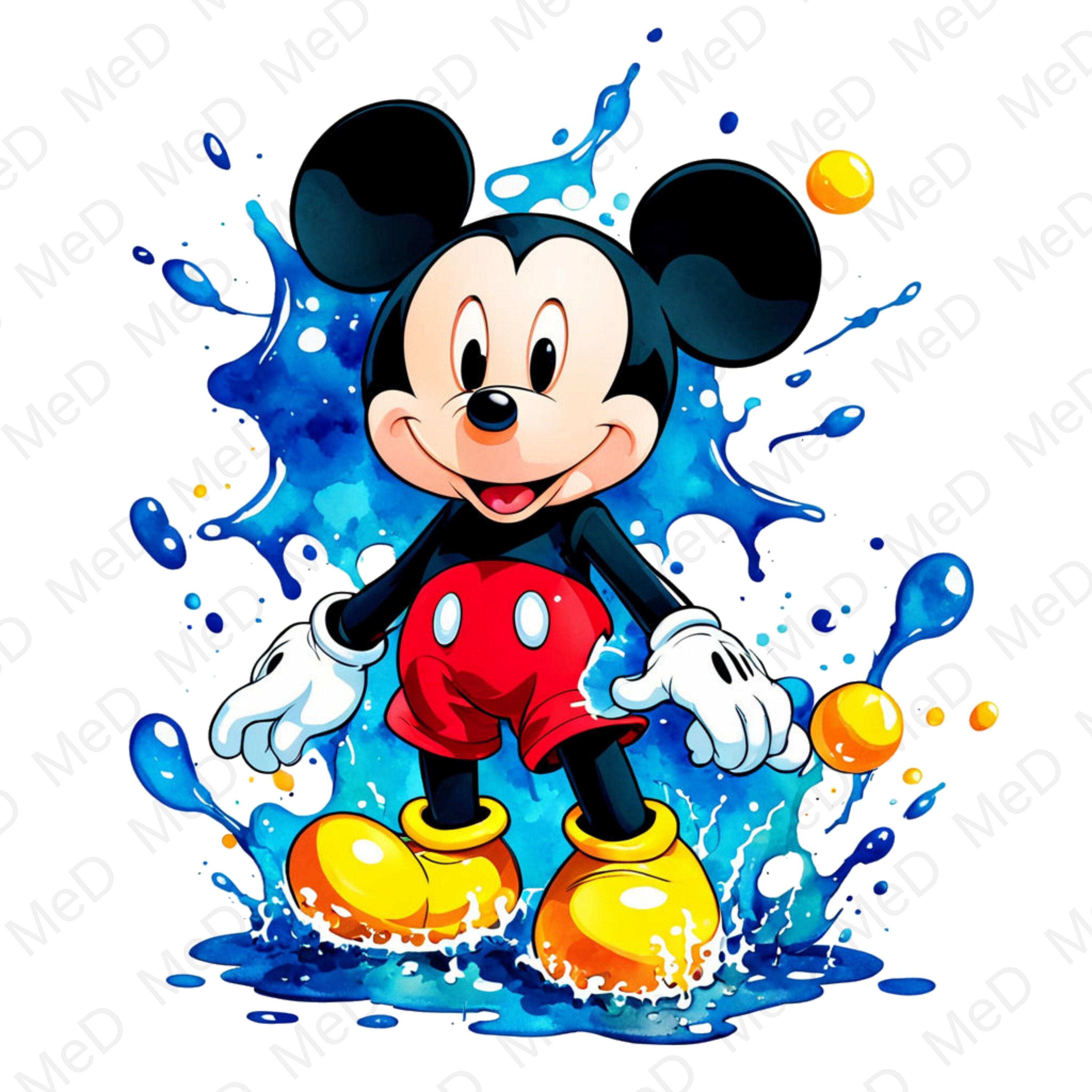 9 PNG Mickey Mouse, Watercolor and Splash Styles, High Resolution PNG ...