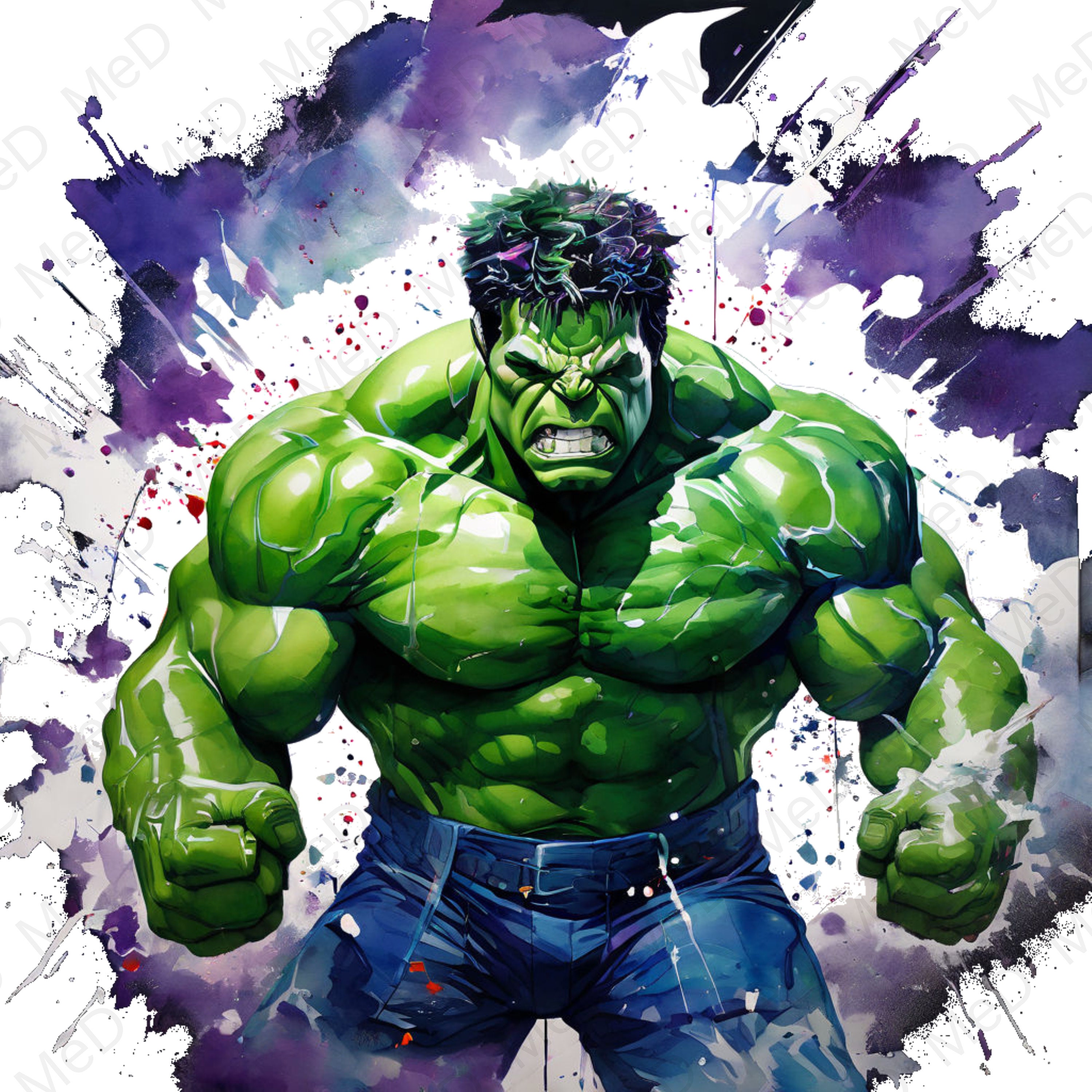 9 PNG HULK, Watercolor and Splash Styles, High Resolution PNG Files for ...