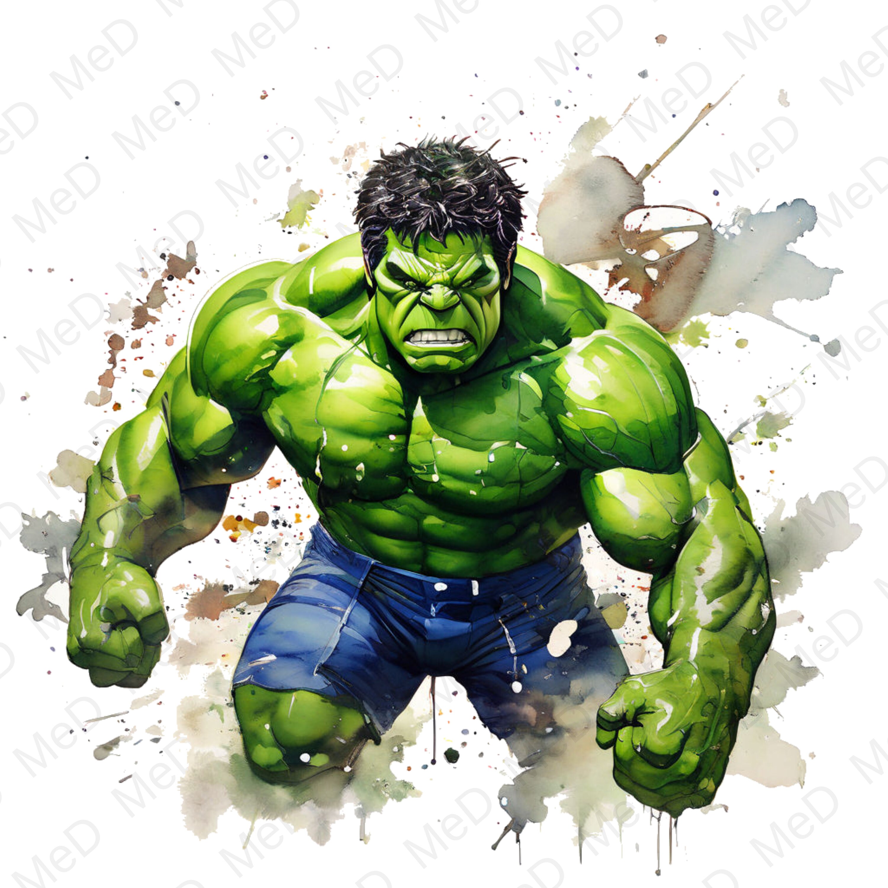 9 PNG HULK, Watercolor and Splash Styles, High Resolution PNG Files for ...