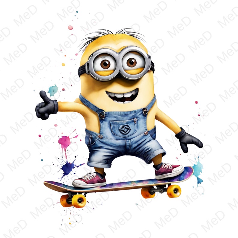 9 PNG Minions, Watercolor and Splash Styles, High Resolution PNG Files ...
