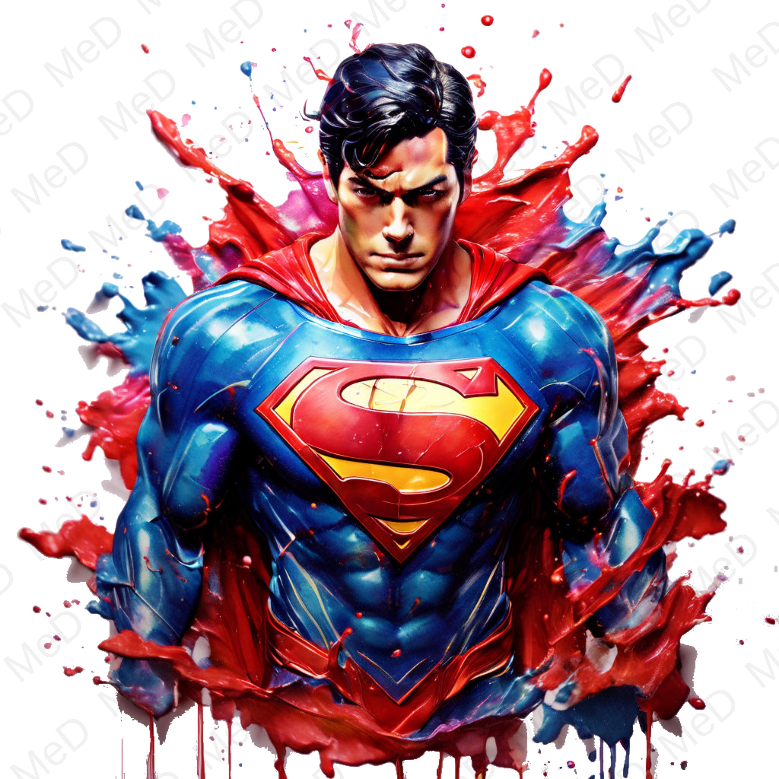 9 PNG Superman, Watercolor and Splash Styles, High Resolution PNG Files ...