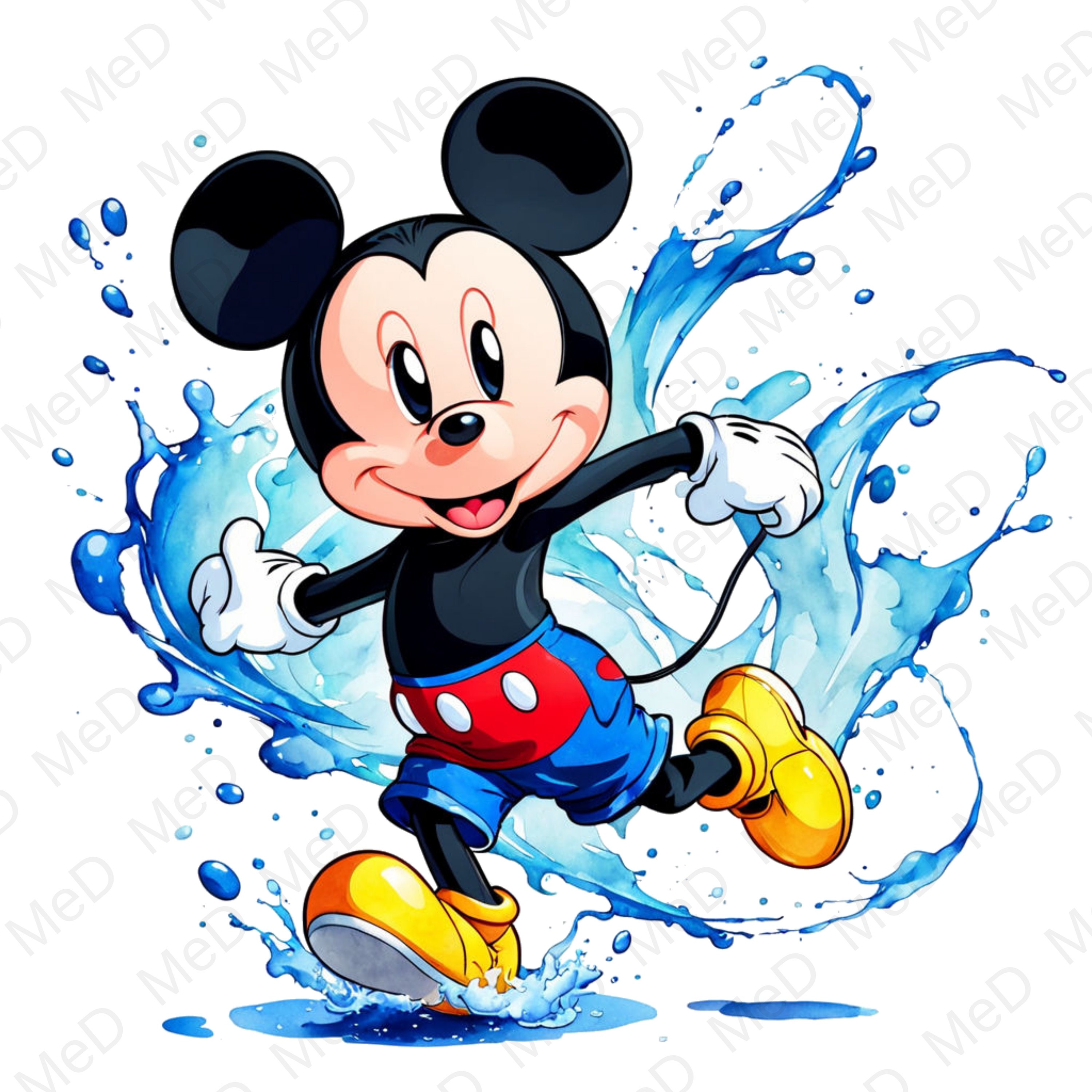 9 PNG Mickey Mouse, Watercolor and Splash Styles, High Resolution PNG ...