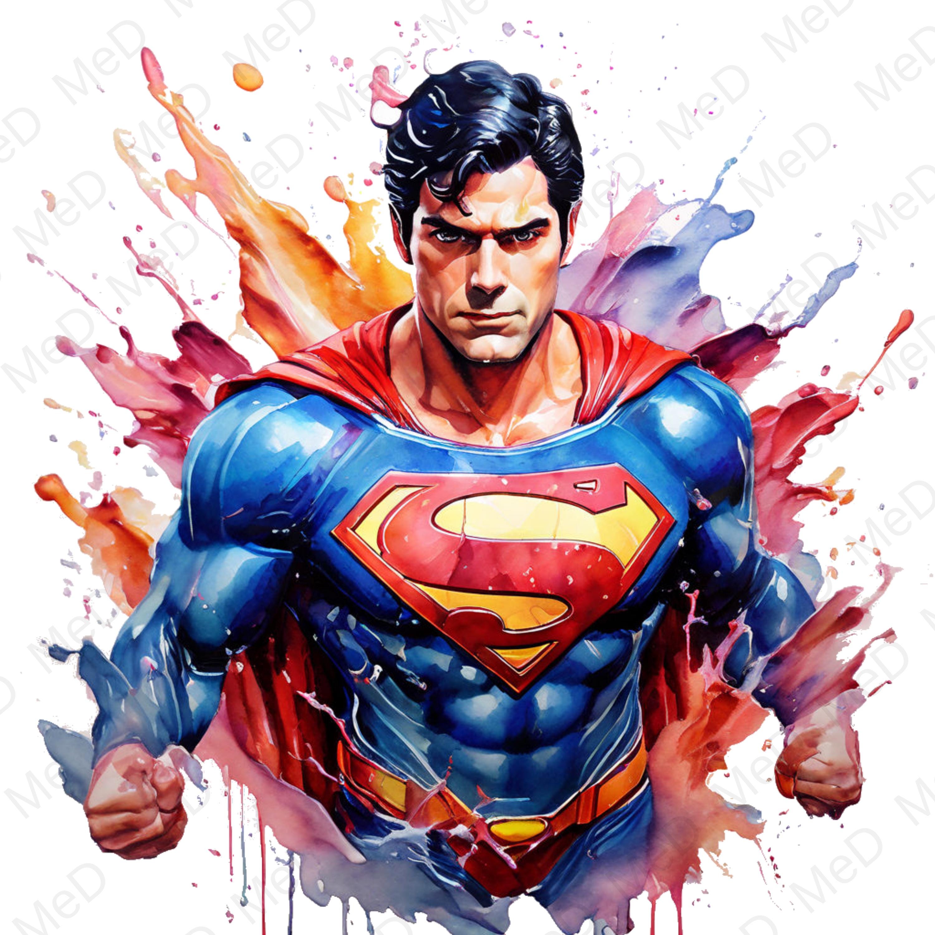 9 PNG Superman, Watercolor and Splash Styles, High Resolution PNG Files ...