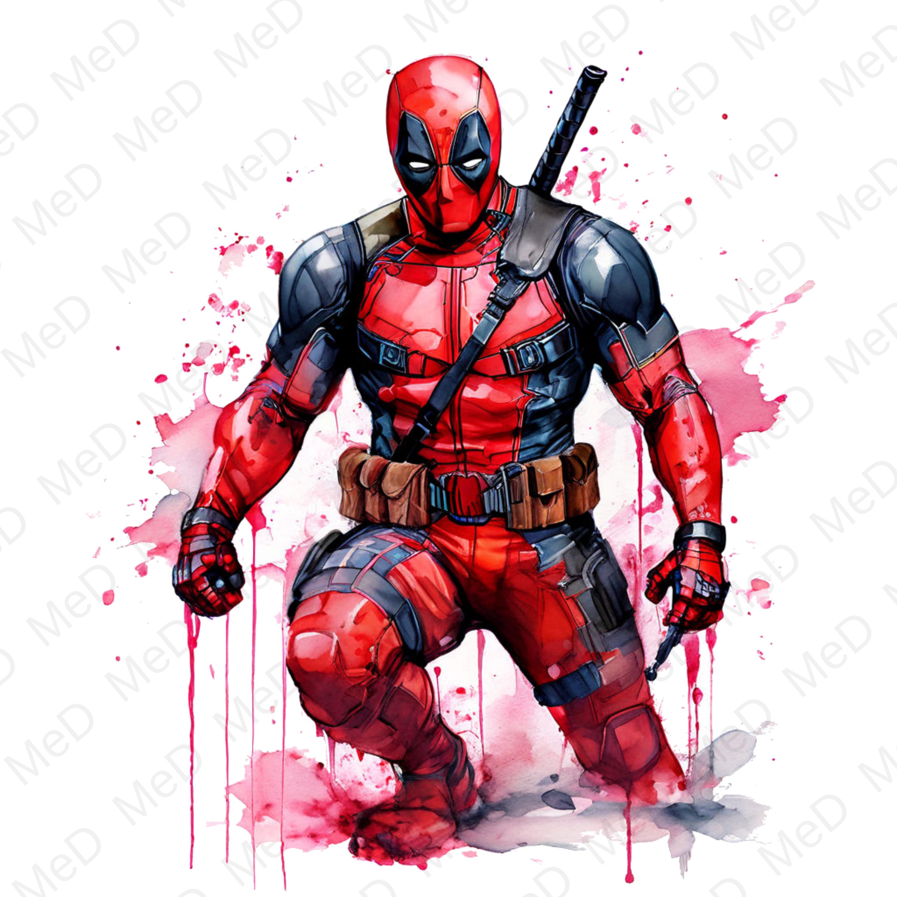 6 PNG Deadpool, Watercolor and Splash Styles, High Resolution PNG Files ...