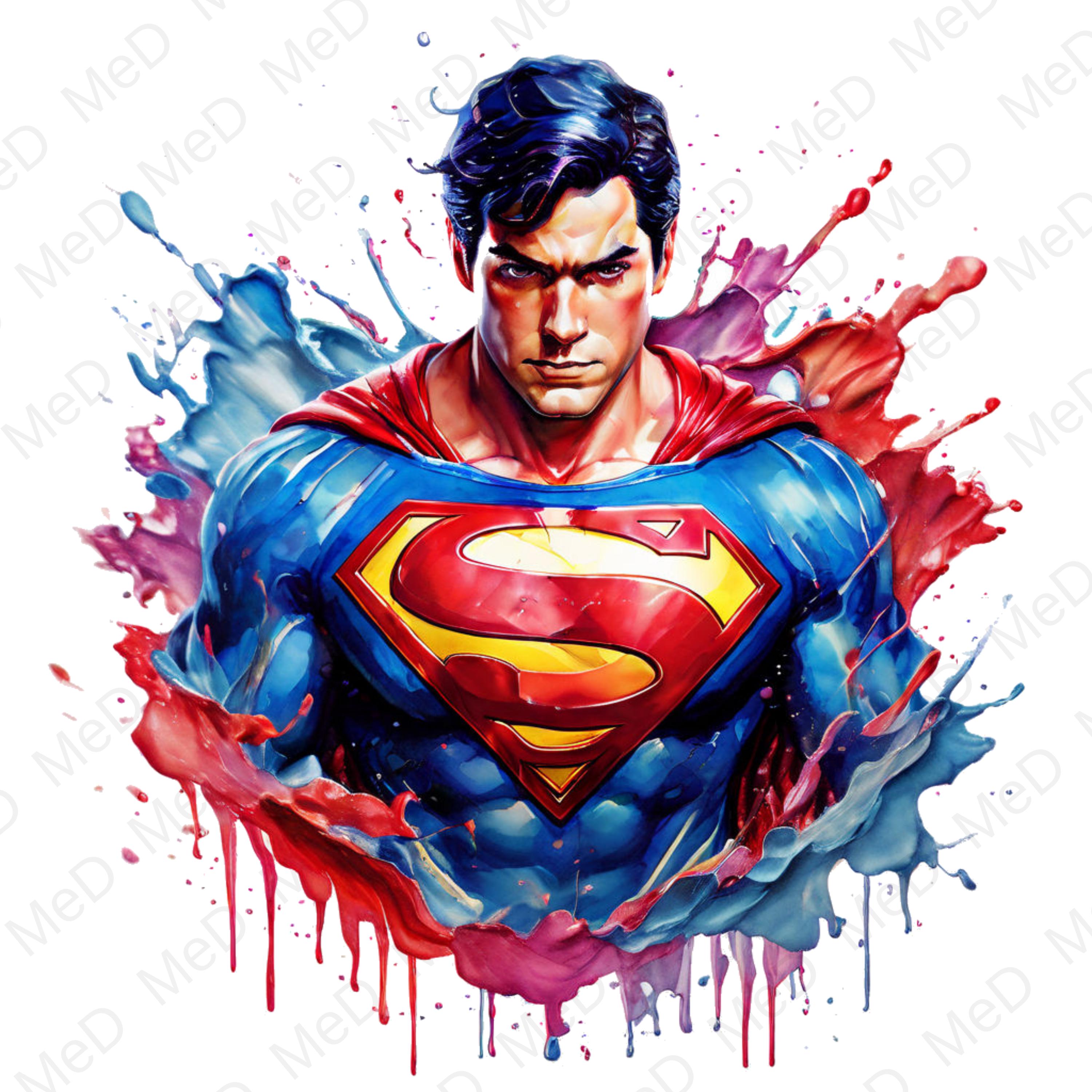 9 PNG Superman, Watercolor and Splash Styles, High Resolution PNG Files ...