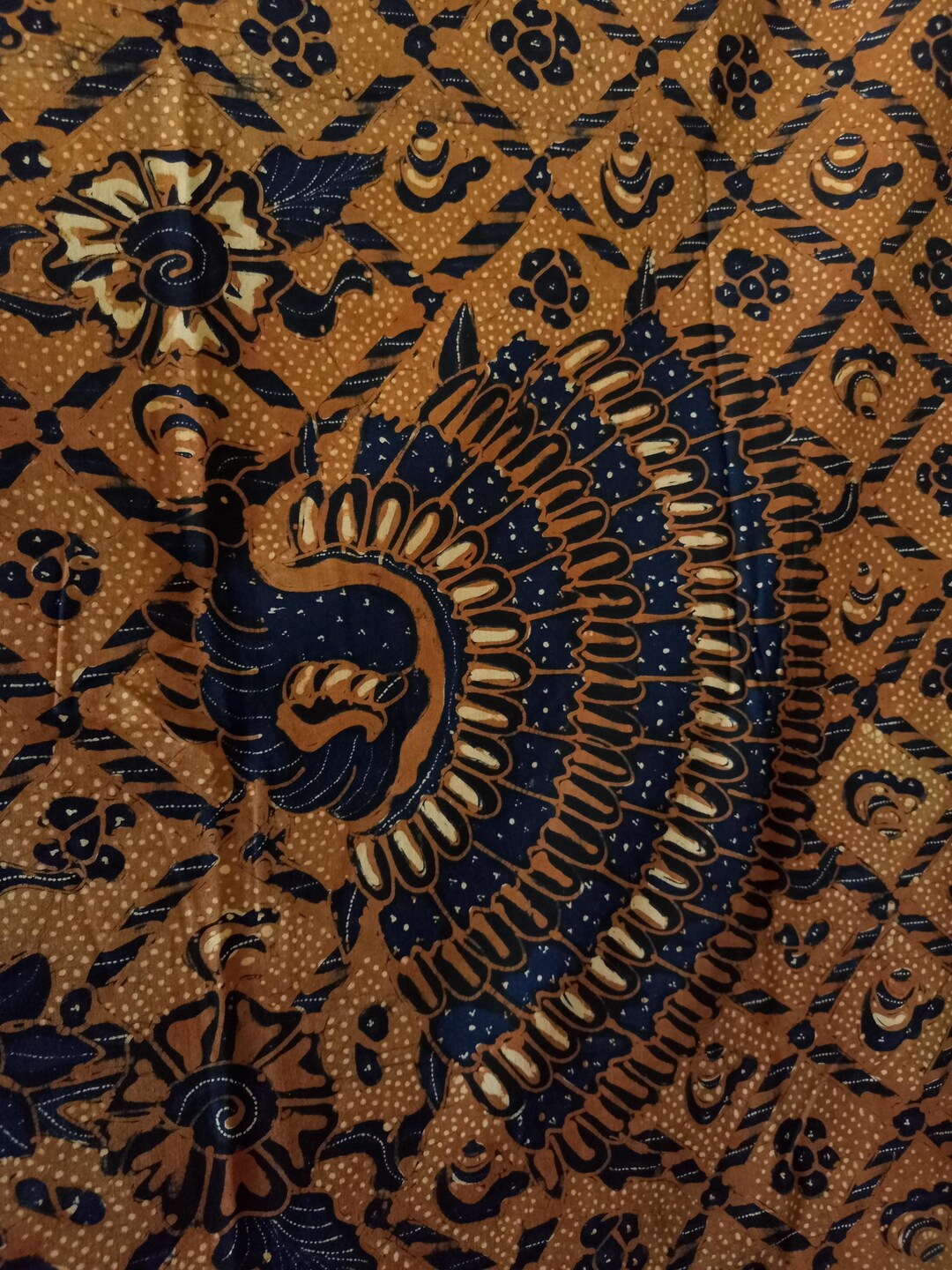 Batik Sogan Motif Peacock Vintage With Stamp Combination Hand Drawn ...
