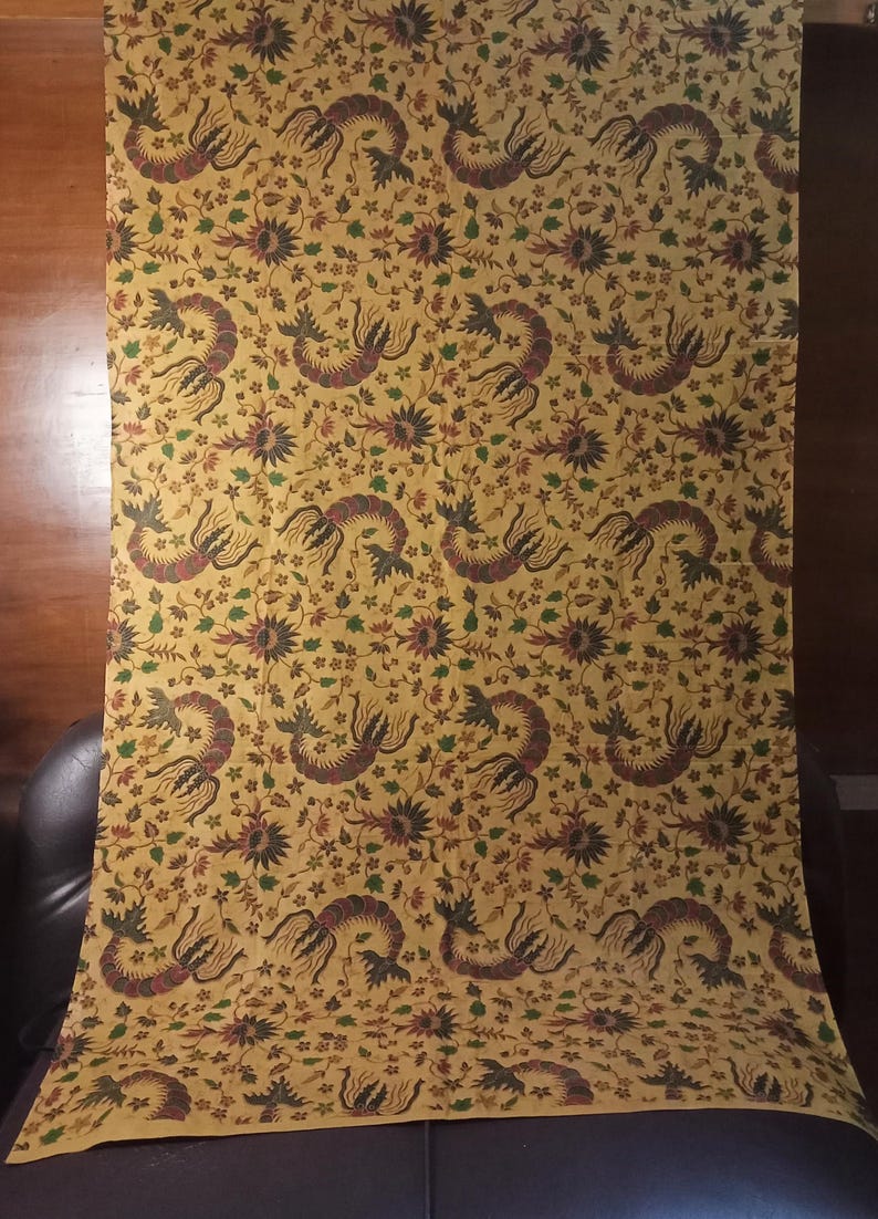 Vintage Sogan Batik Lawas | Rare Aquatic & Jungle Motifs | 1960s Hand ...