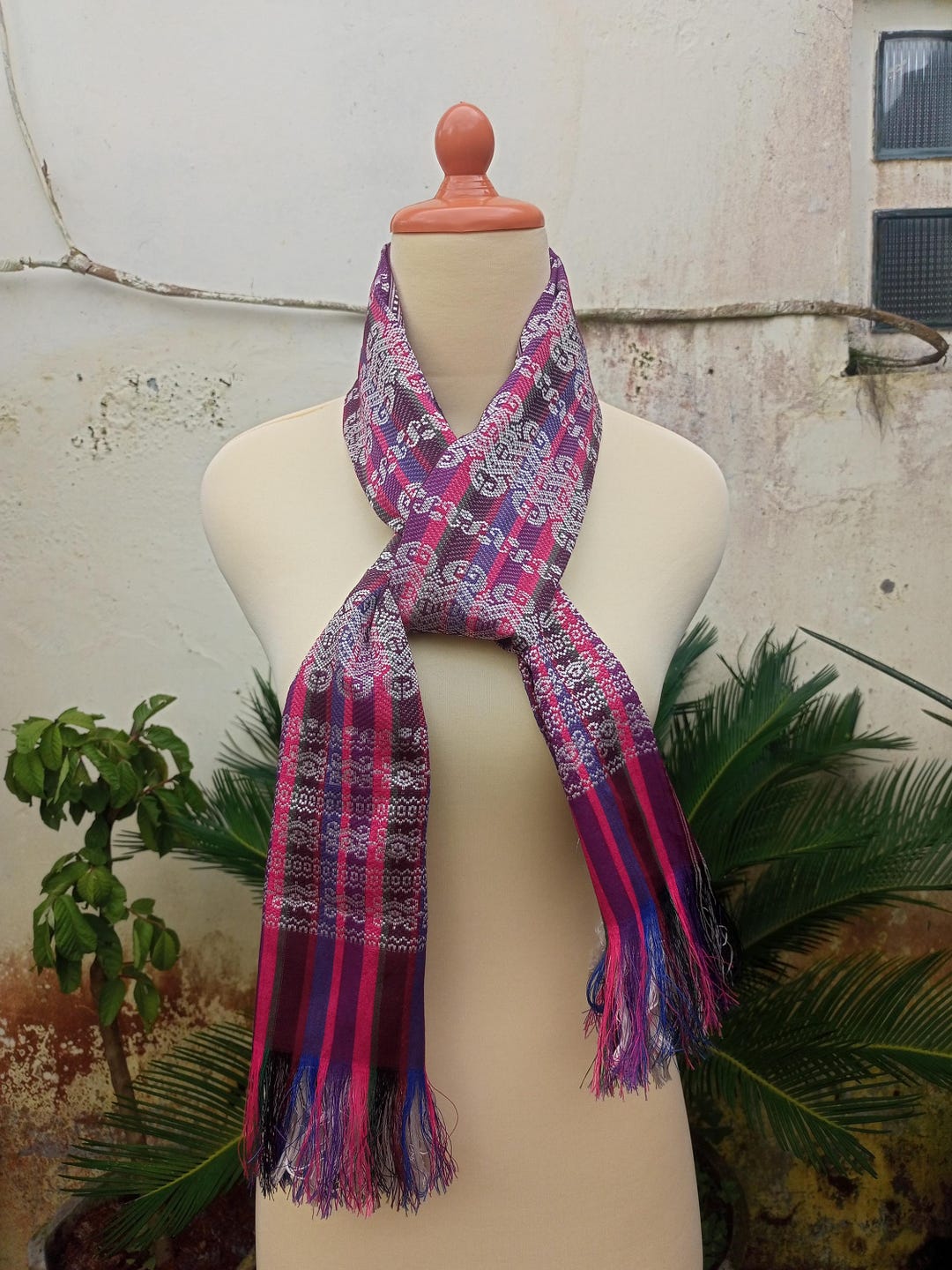 Handwoven Indonesian Tenun Scarf | Traditional Ikat Shawl | Available ...